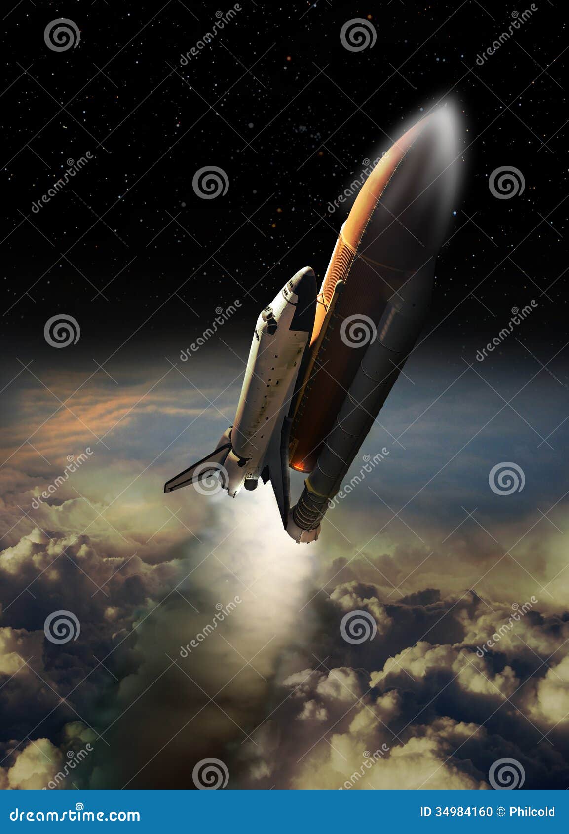 Shuttle launch stock illustration. Illustration of ancient - 34984160