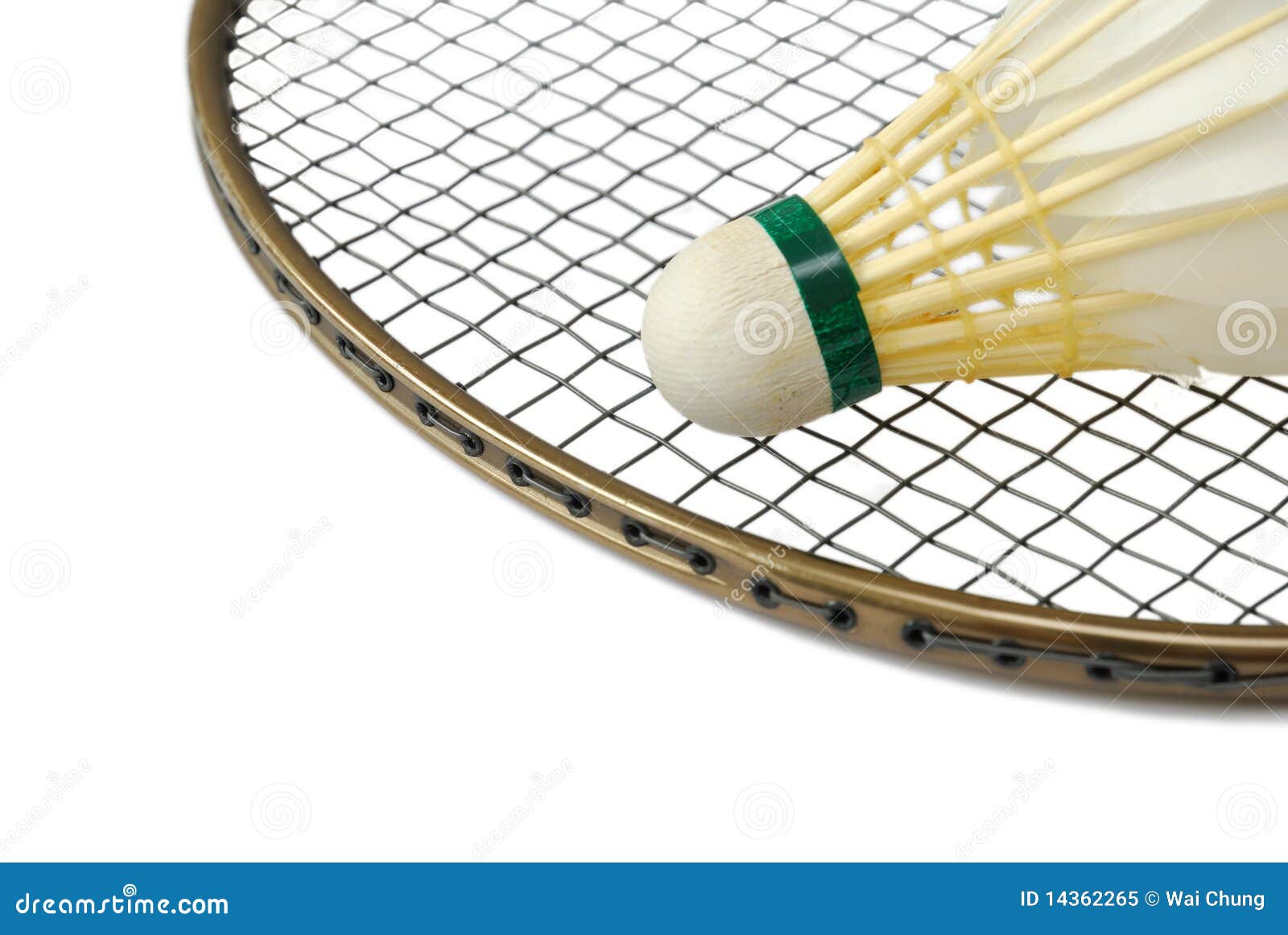 Shuttle op badmintonracket stock afbeelding. Image of actief - 14362265