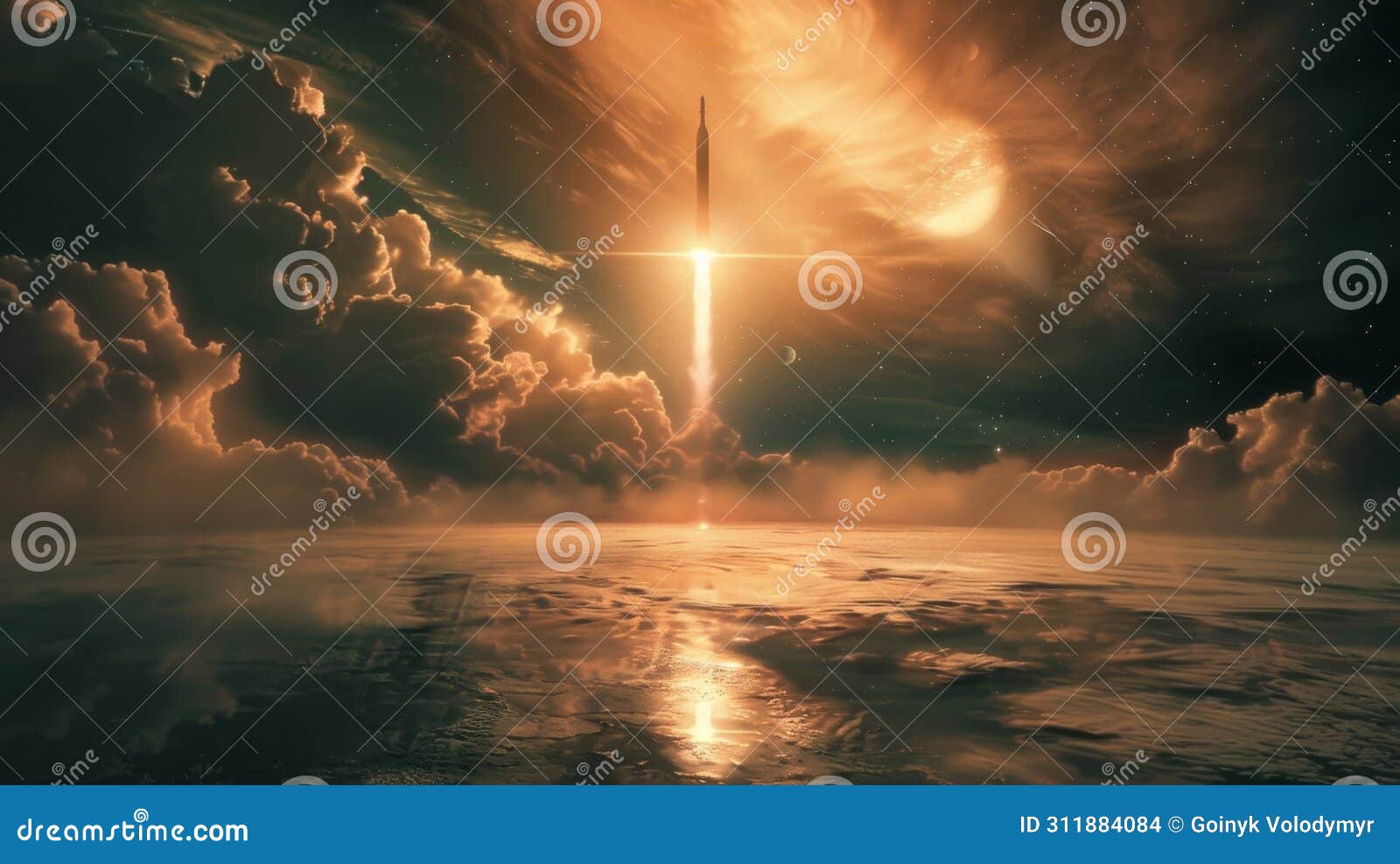 Shuttle Rocket Space Shuttle Jet at Sunset Stock Photo - Image of water ...