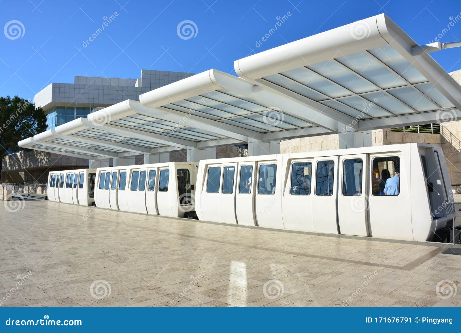 Shuttle Train between the Getty Center and the Park Stock Image - Image ...