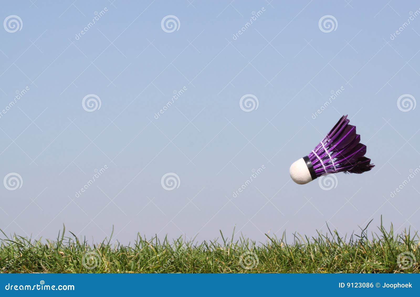 Shuttlecock in action stock photo. Image of grass, blue - 9123086
