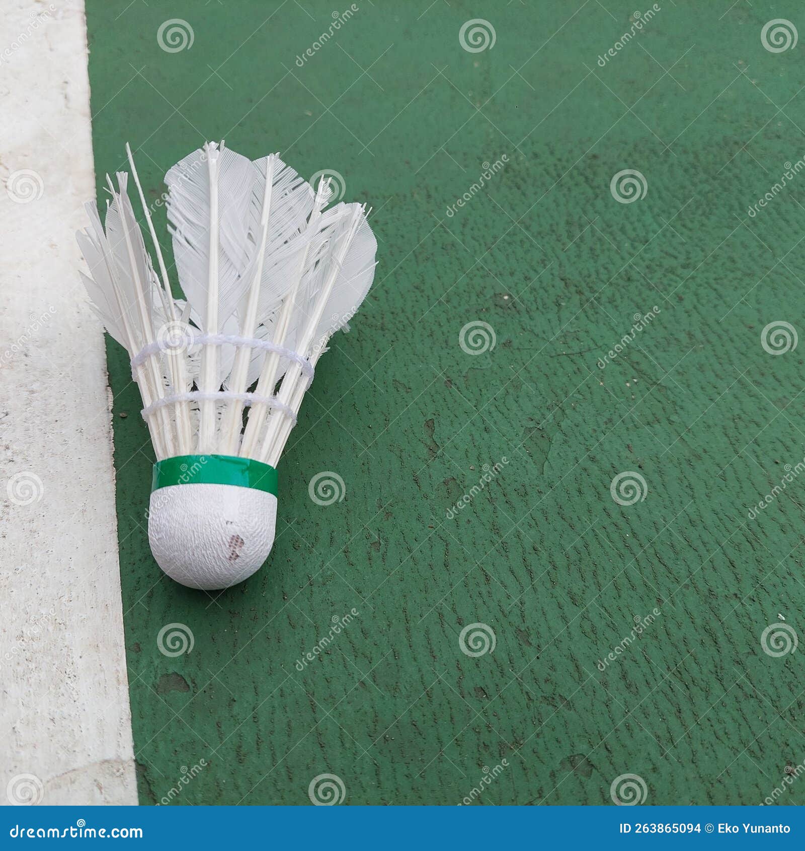 Shuttlecock on the Badminton Court, after the Smash Stock Photo - Image ...