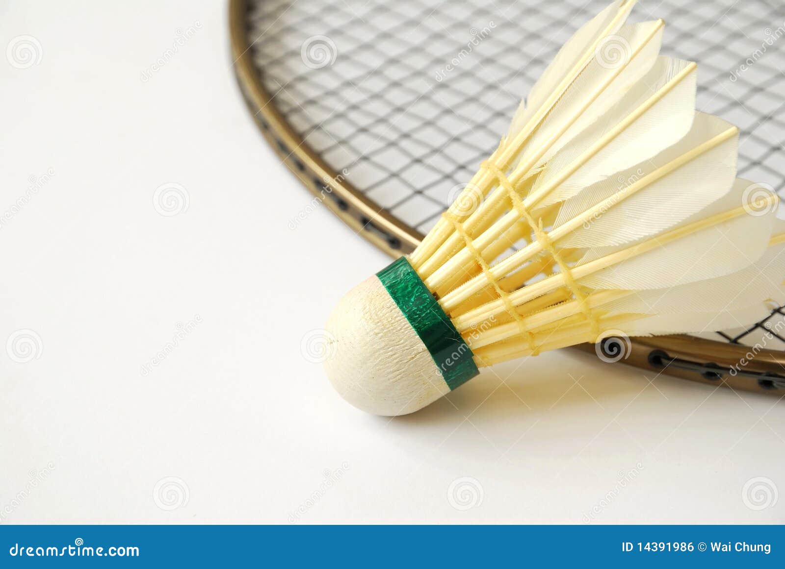 Shuttlecock on Badminton Racket Stock Photo - Image of activity ...