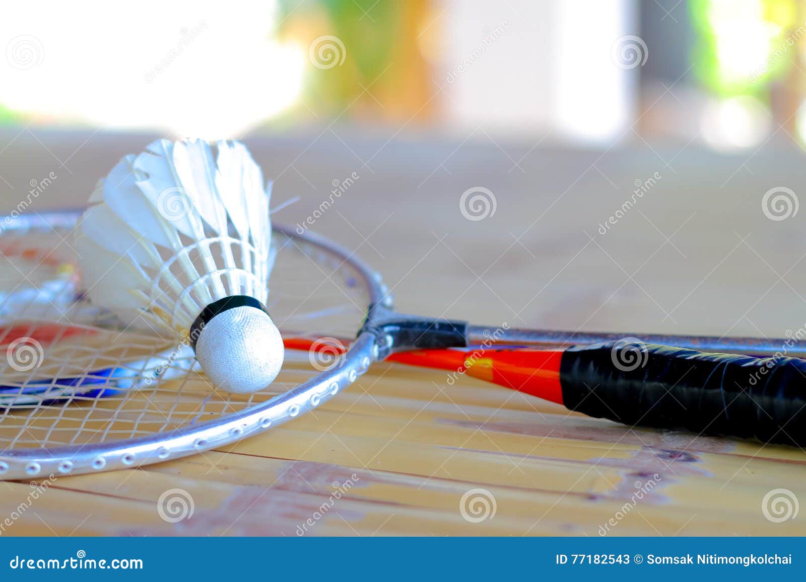 Shuttlecock and Badminton Racket Stock Image - Image of racquet ...