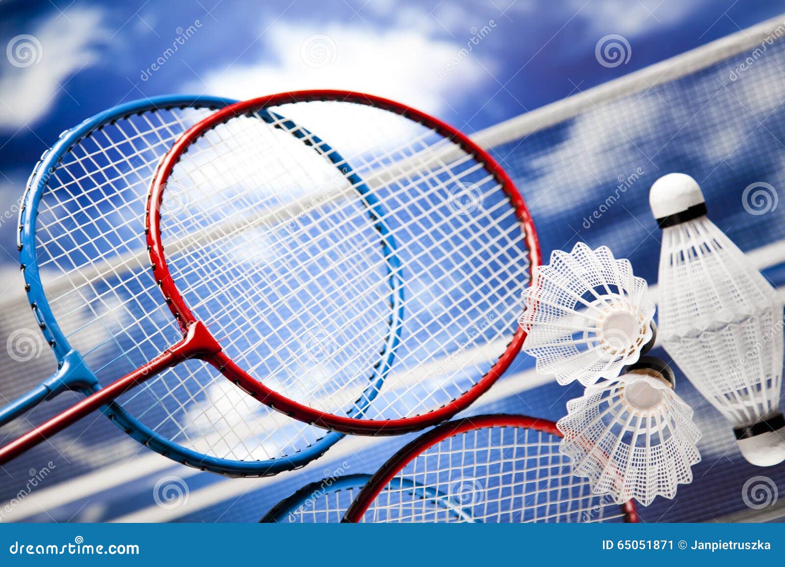 Shuttlecock on Badminton Racket Stock Image - Image of equipment ...