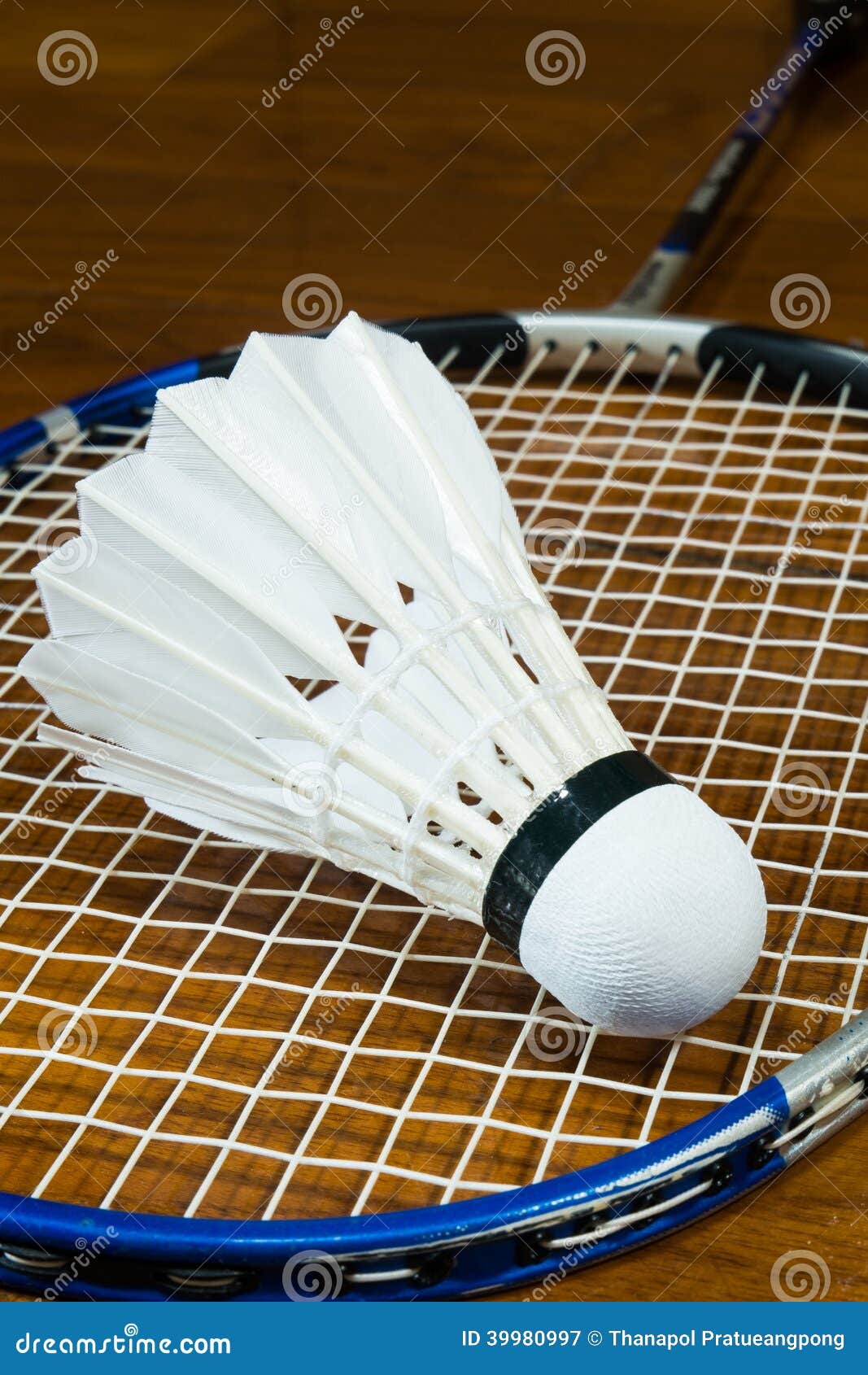 Shuttlecock with Badminton Racket Stock Image - Image of competition ...