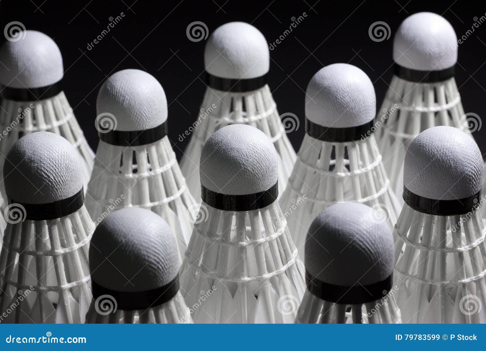 Shuttlecock on a Black Background. Stock Image - Image of action, face ...