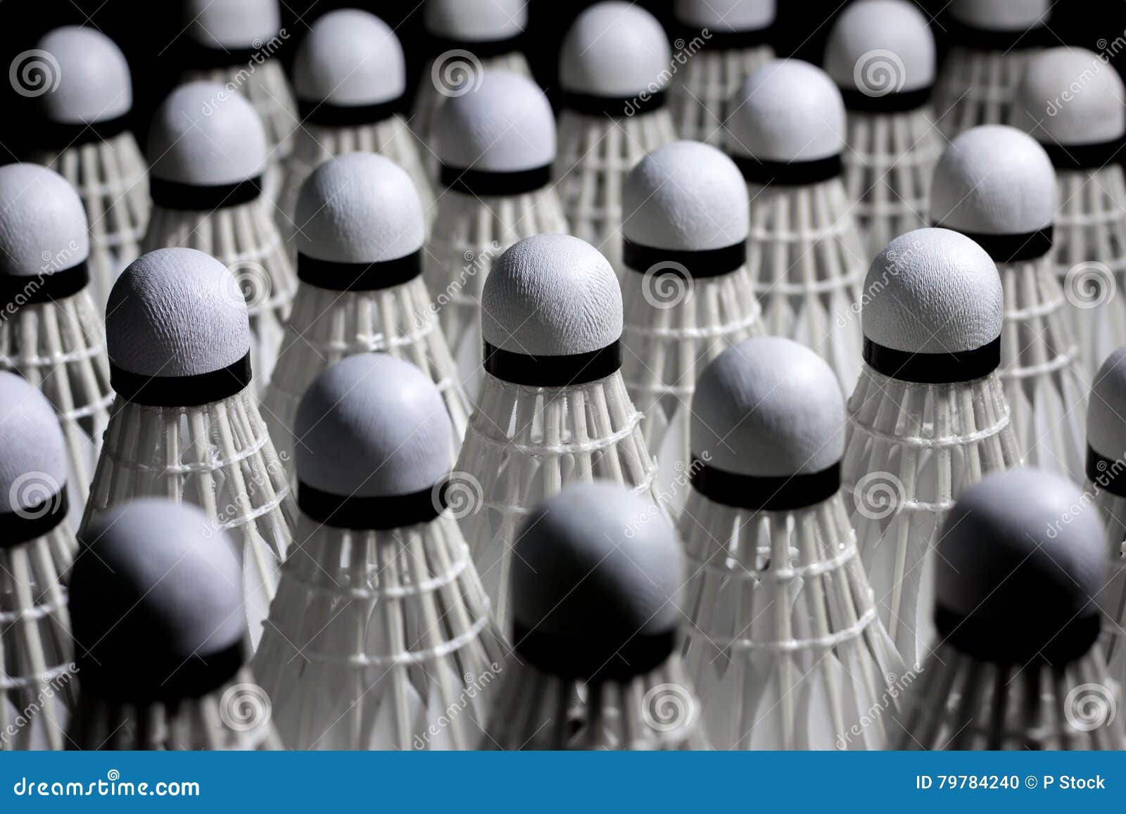 Shuttlecock on a Black Background. Stock Photo - Image of indoor ...