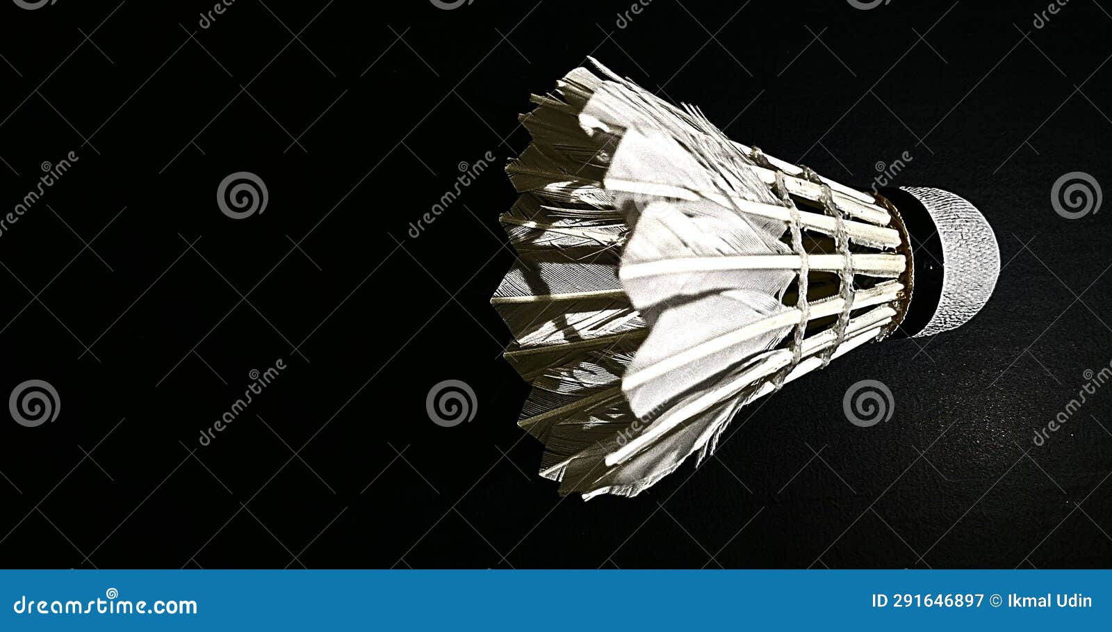 Shuttlecock on Black Background Stock Image - Image of black, white ...