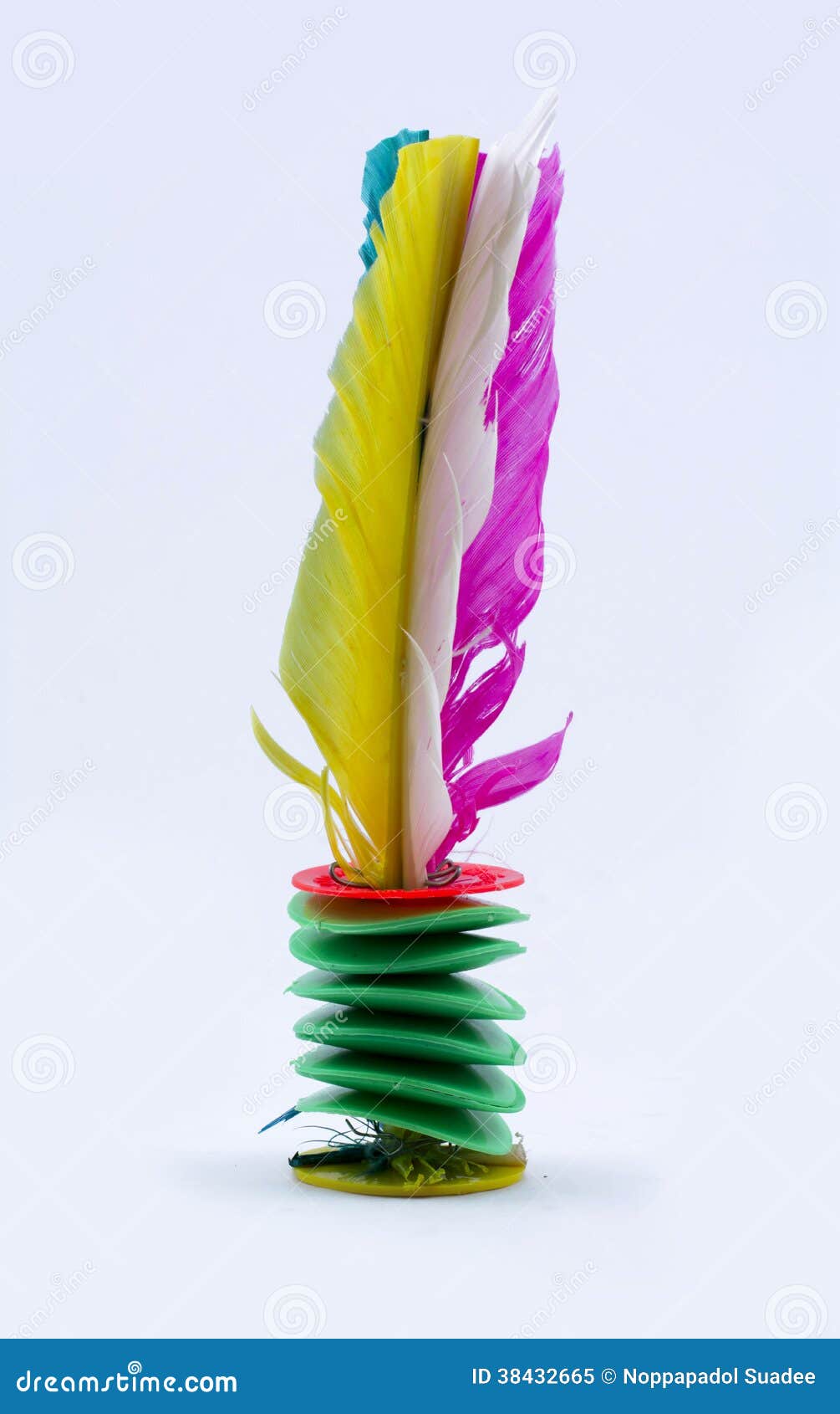 Shuttlecock Colored on White Background Stock Image - Image of life ...