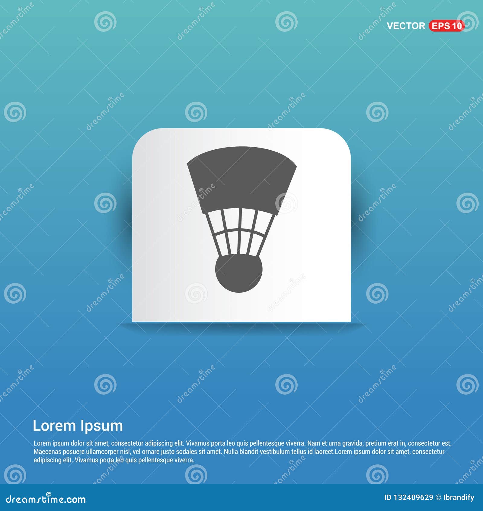 Shuttlecock Icon - Blue Sticker Button Stock Vector - Illustration of ...