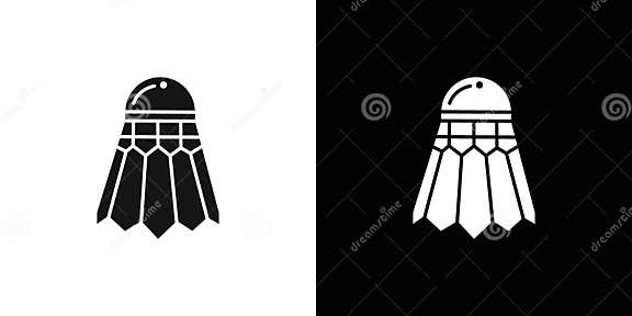 Shuttlecock Icon Flat Vector Set Outline Stock Vector - Illustration of ...