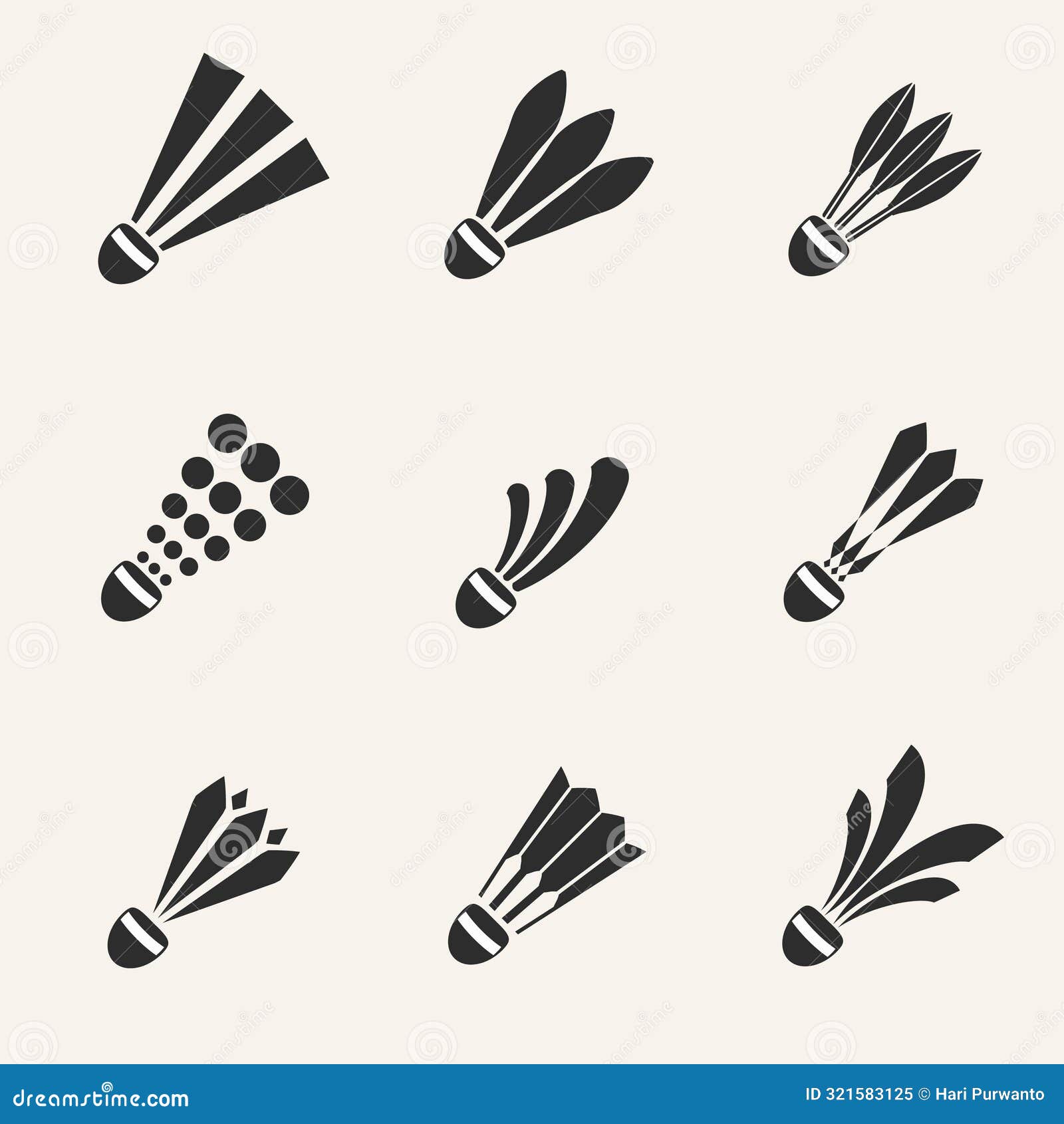 Shuttlecock Icon Set or Bundle Design Vector Collection Stock Vector ...
