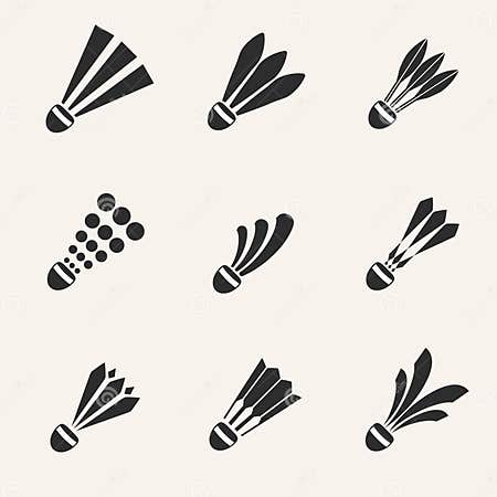Shuttlecock Icon Set or Bundle Design Vector Collection Stock Vector ...