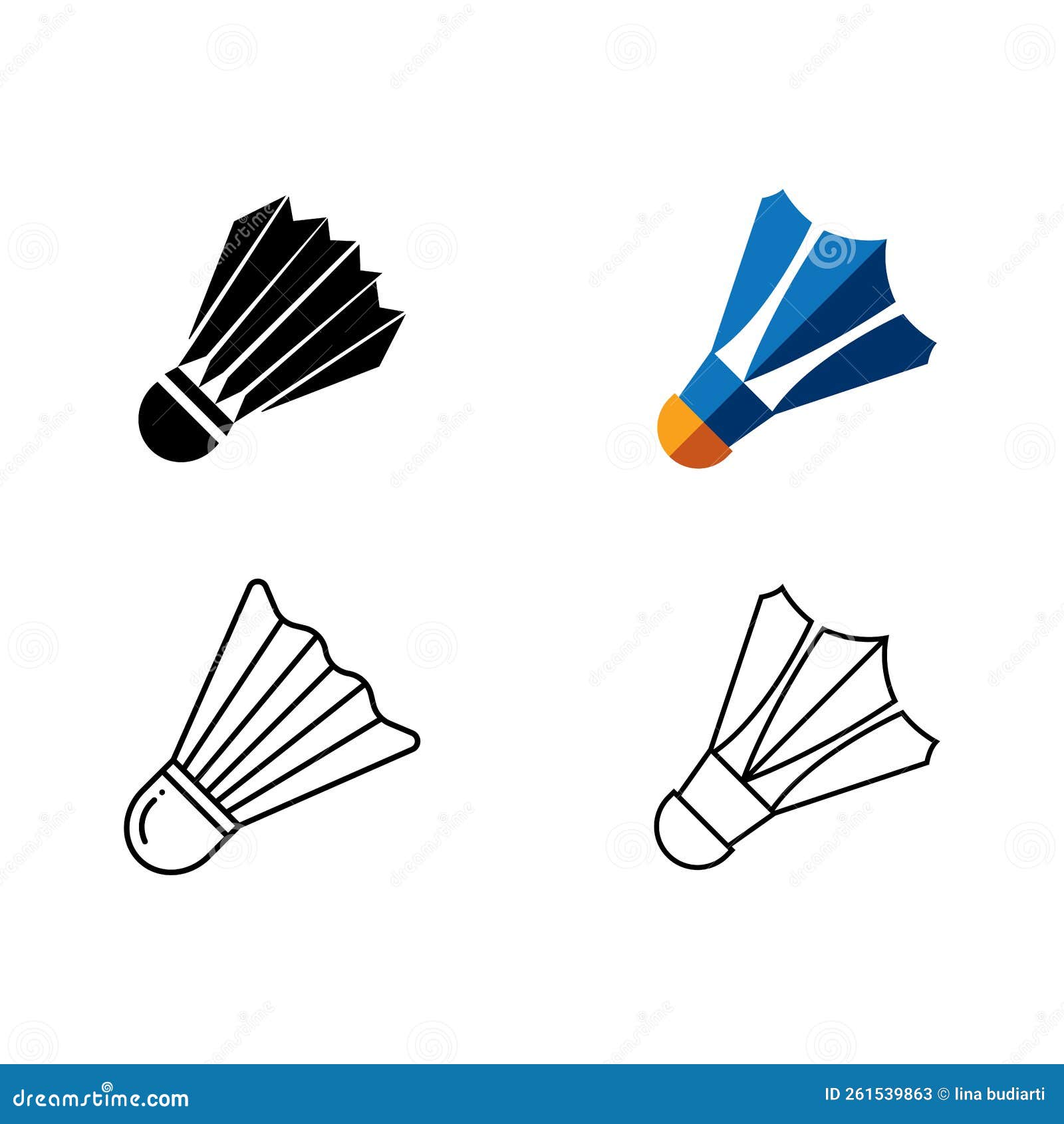 Shuttlecock icon stock vector. Illustration of icon - 261539863