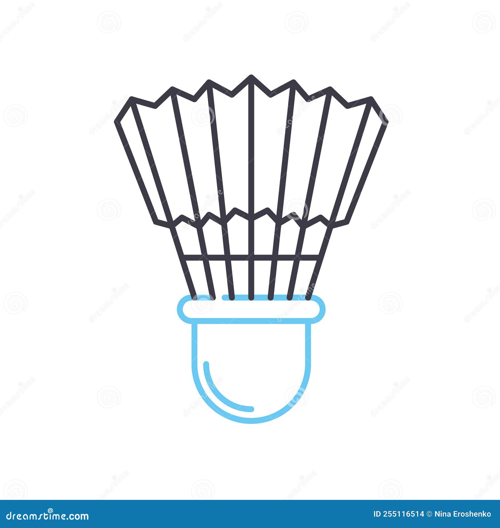 Shuttlecock Line Icon, Outline Symbol, Vector Illustration, Concept ...