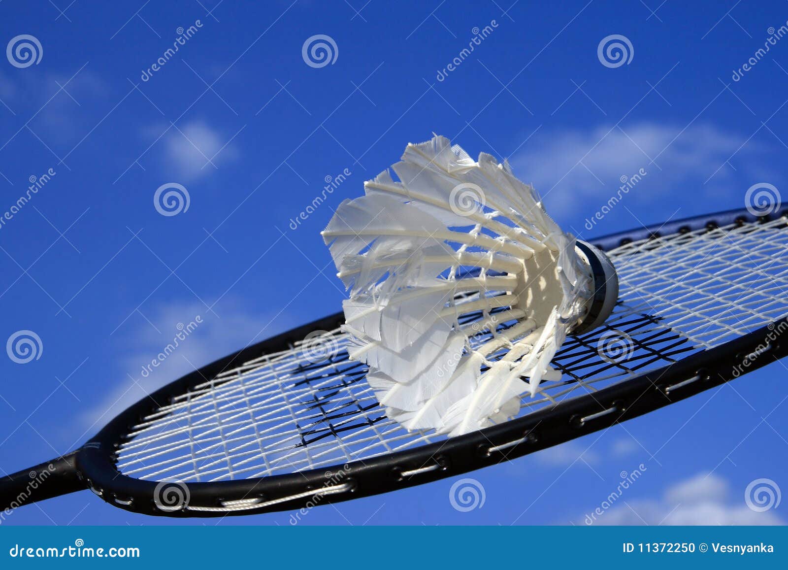 Shuttlecock and Part of Racket Stock Photo - Image of closeup, brightly ...