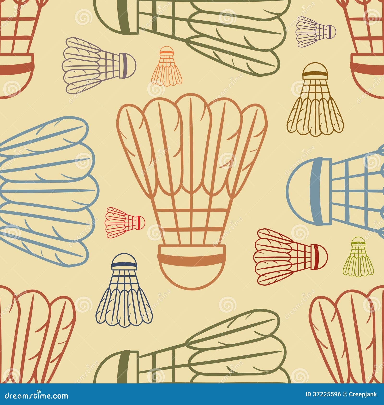 Shuttlecock Pattern Background - Sport Stock Illustration ...