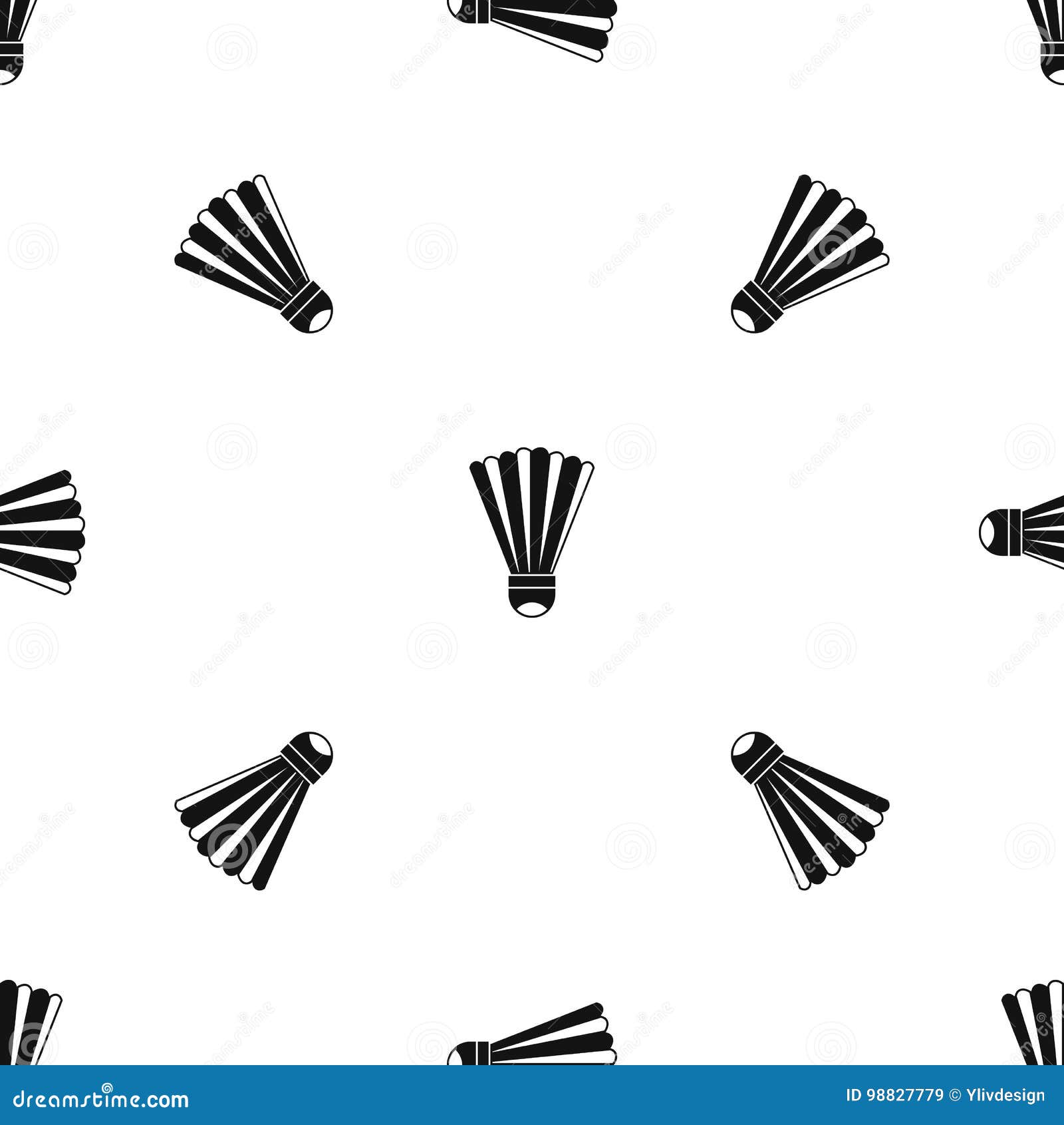 Shuttlecock Pattern Seamless Black Stock Vector - Illustration of match ...
