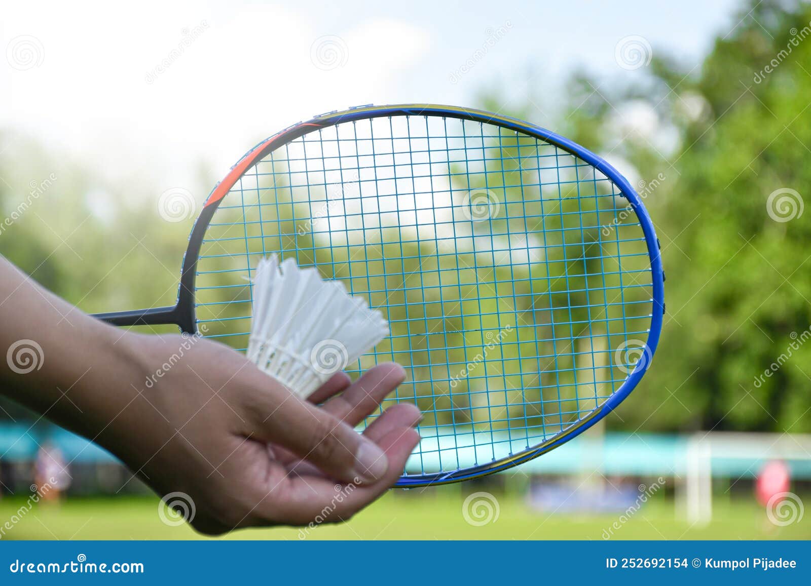 Shuttlecock Racket Going To Hit the Shuttlecock Which Holding by Hand ...