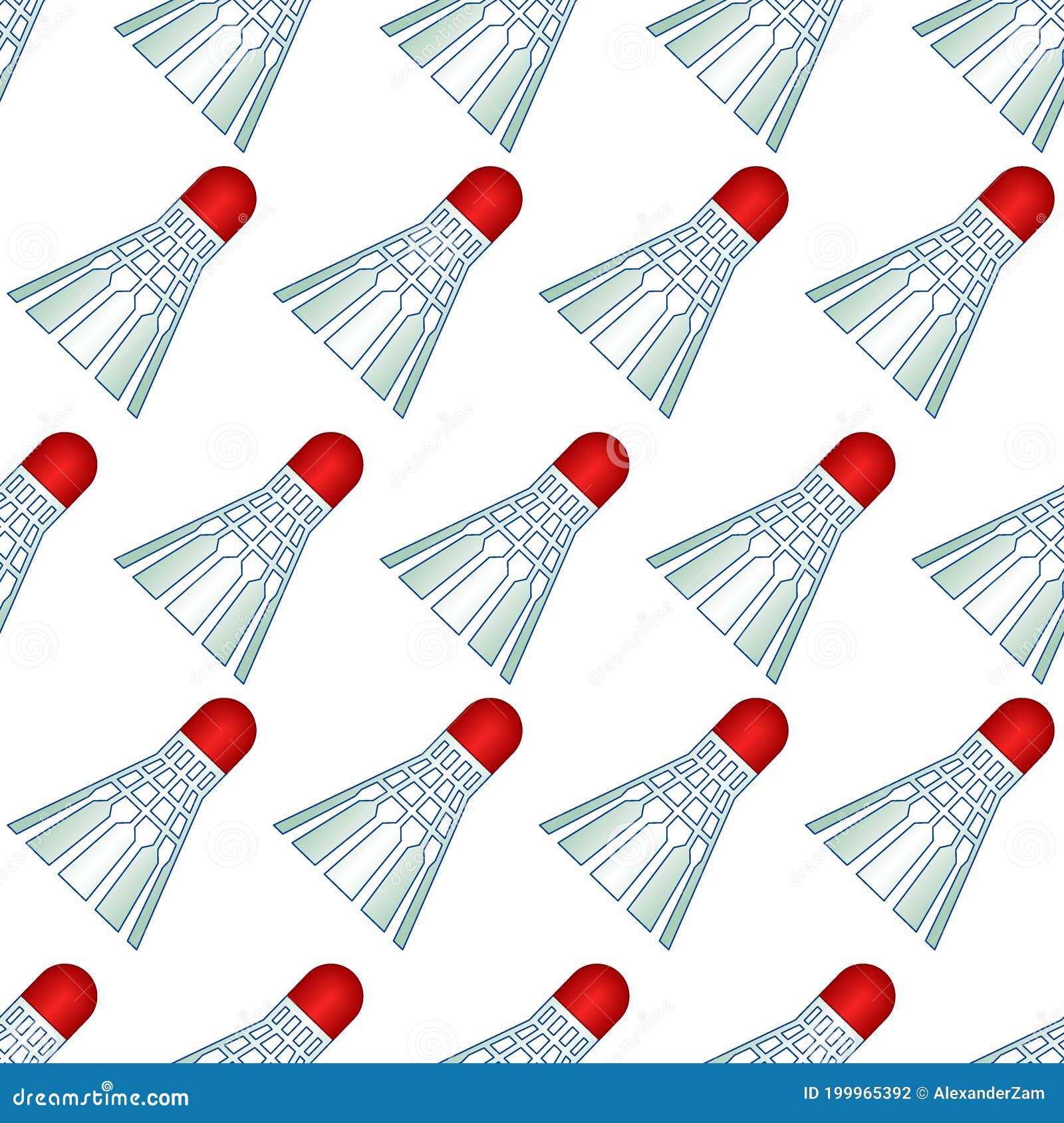 Shuttlecock Seamless Pattern Stock Vector - Illustration of pattern ...