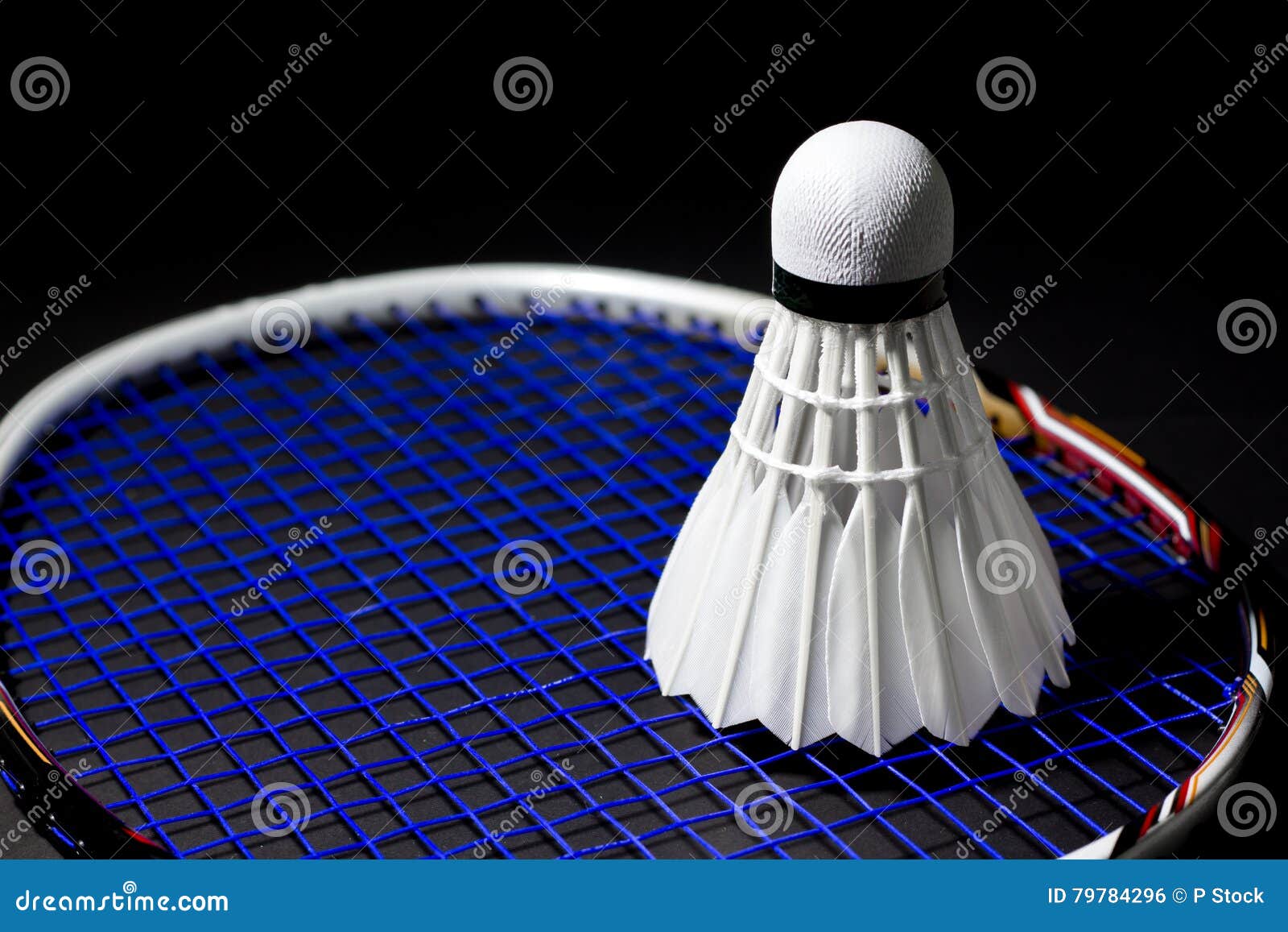 Shuttlecocks On The Racket. Stock Photo - Image of action, object: 79784296