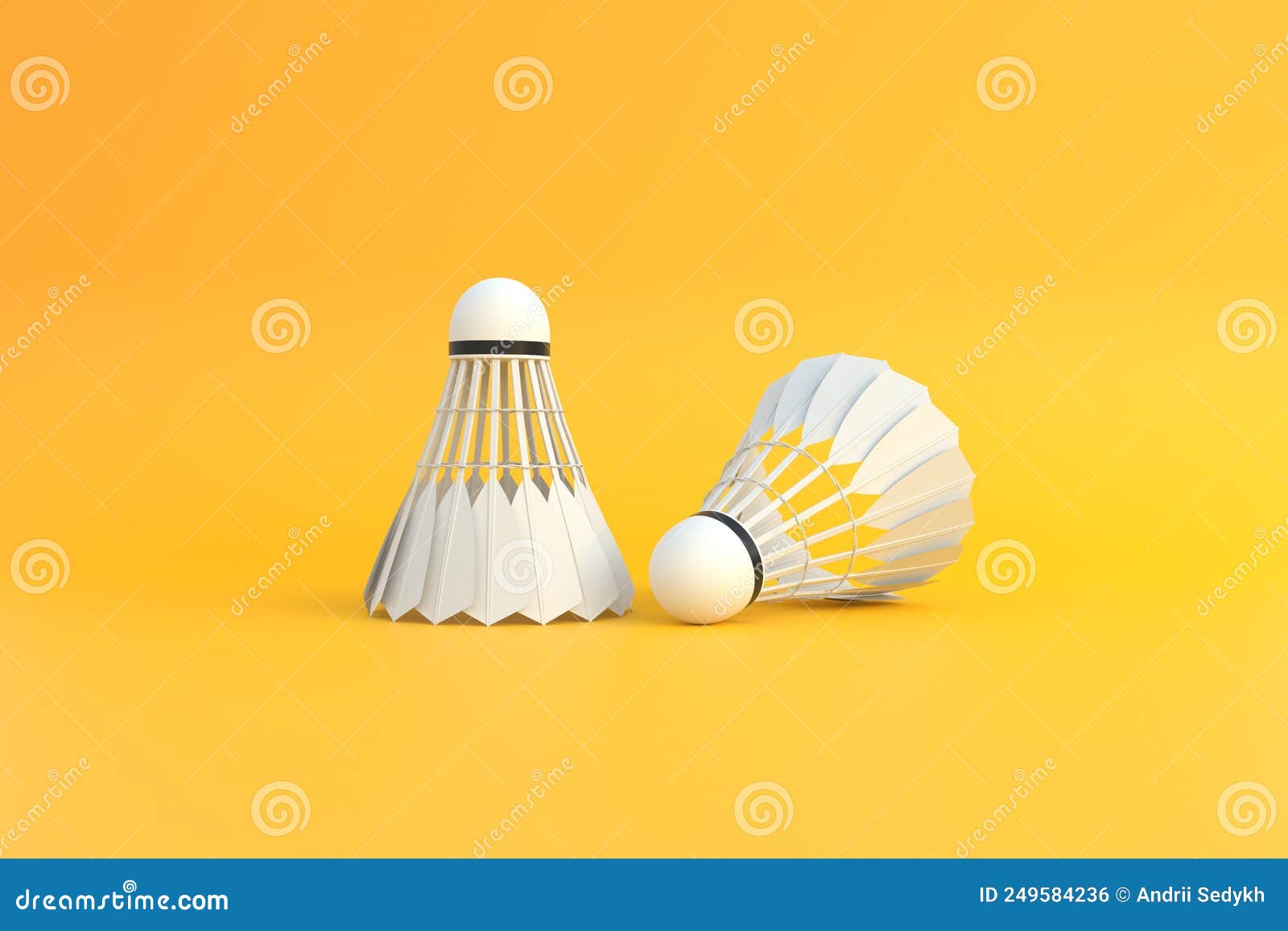 Shuttlecocks on Yellow Background Stock Illustration - Illustration of ...
