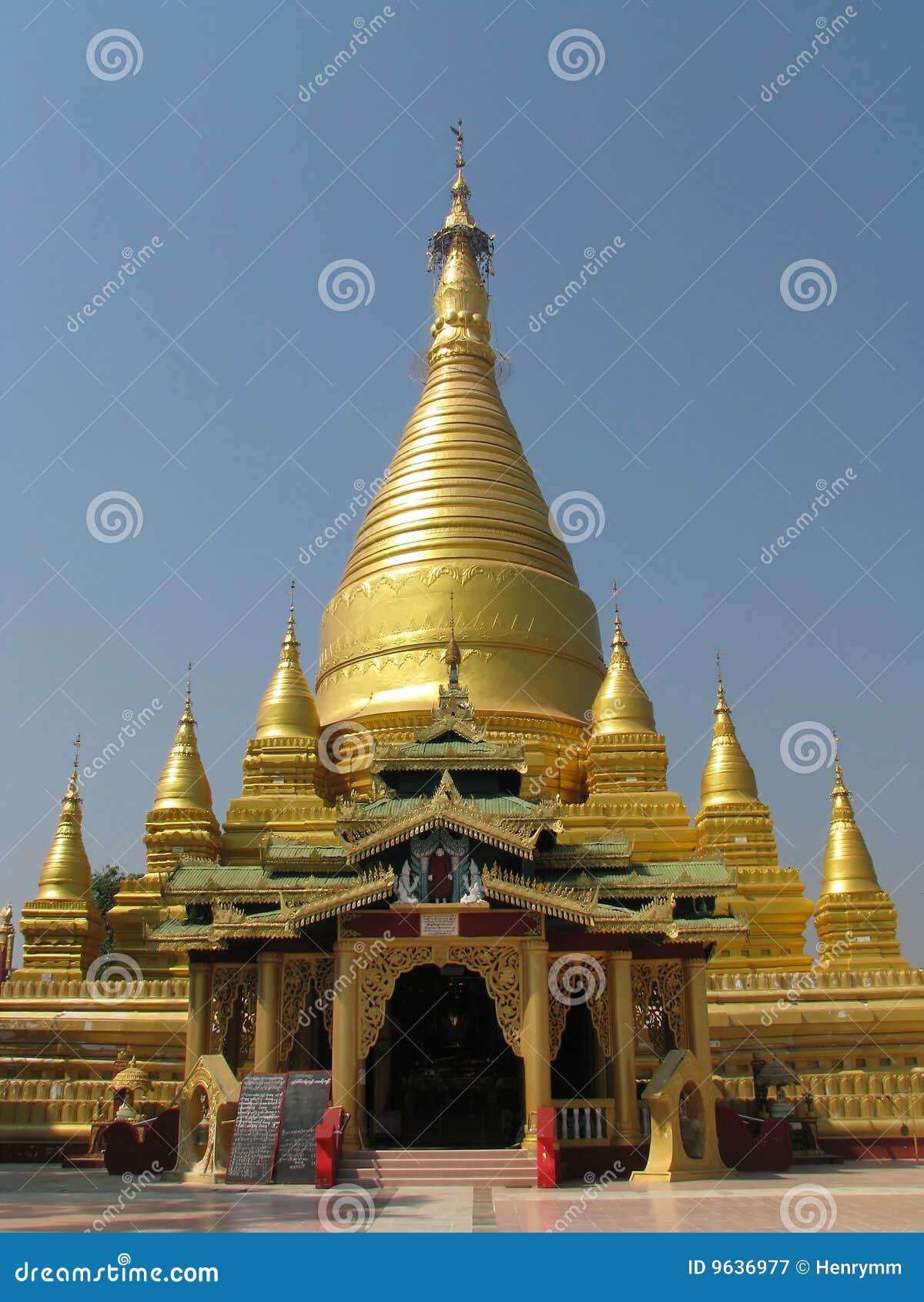 Shwe Bontha MuNi Pagode Bei Pyay Stockbild - Bild von bügel, gold: 9636977