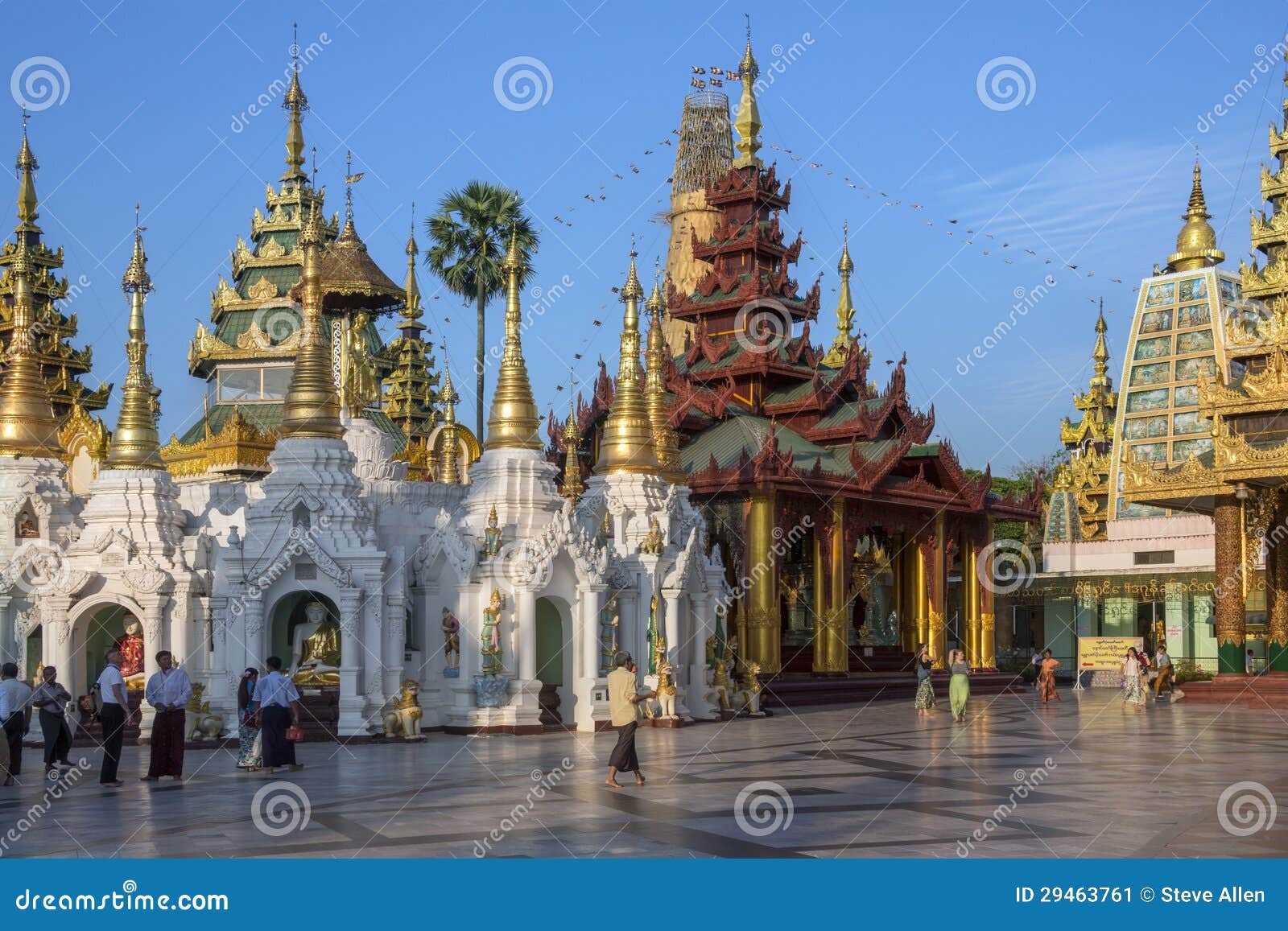 Shwedagon Pagoda Shining On The Sun. Yangon, Myanmar Royalty-Free Stock ...