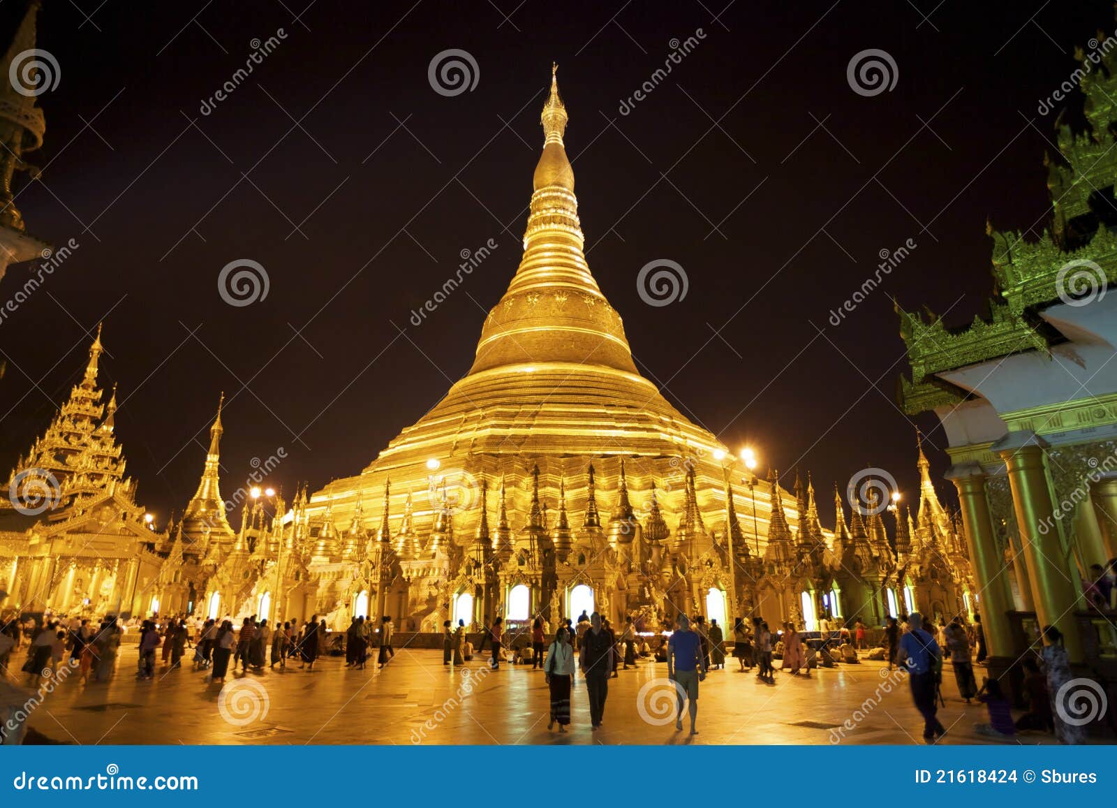 Shwedagon Pagoda Myanmar Burma Editorial Stock Image - Image of ...