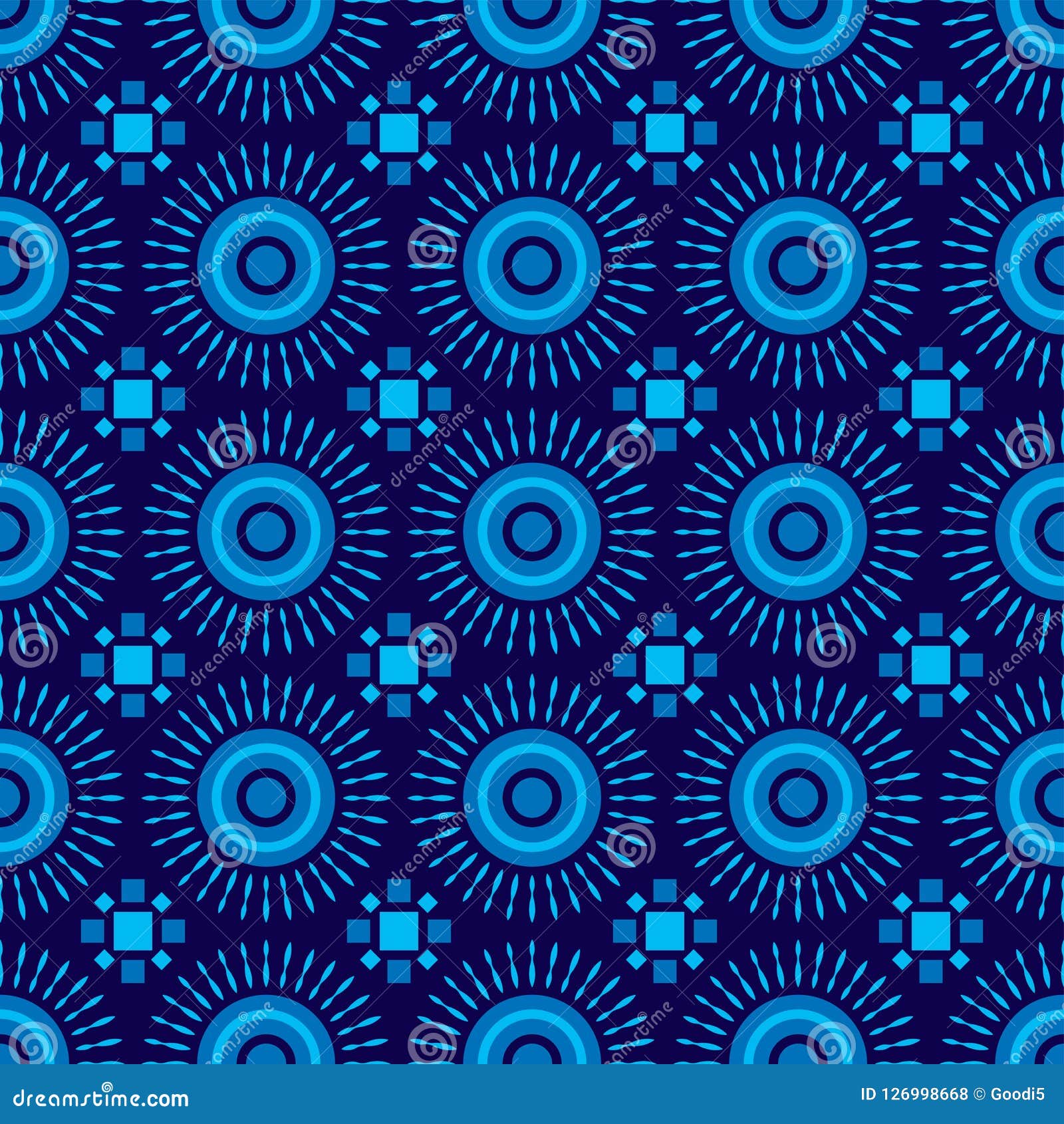 Shweshwe Sun Unique Pattern in Blue Stock Illustration - Illustration ...