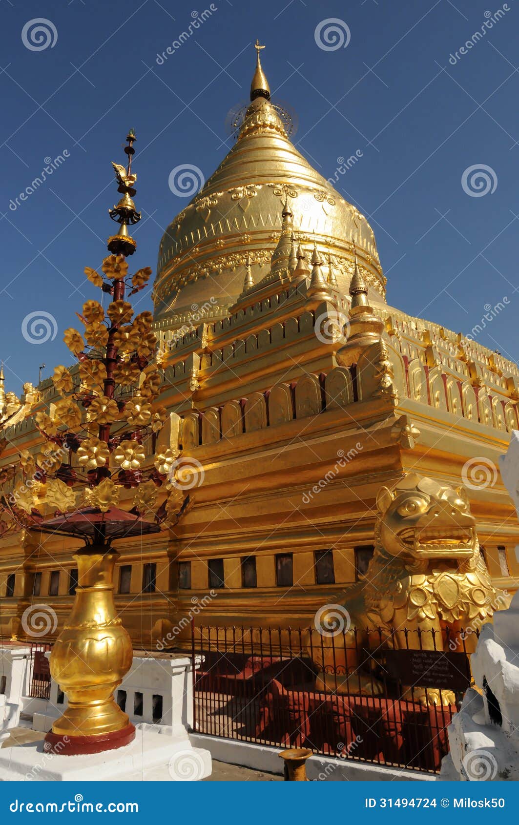Shwezigon Pagoda stock photo. Image of shwezigon, burma - 31494724