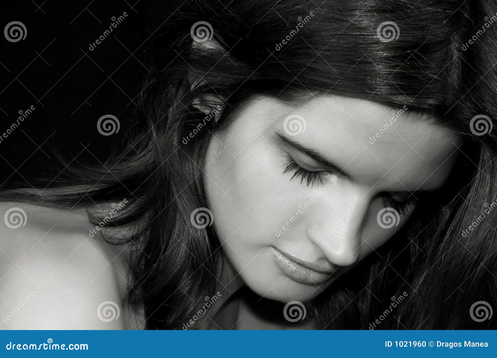Shy stock photo. Image of thinking, nice, lips, thought - 1021960