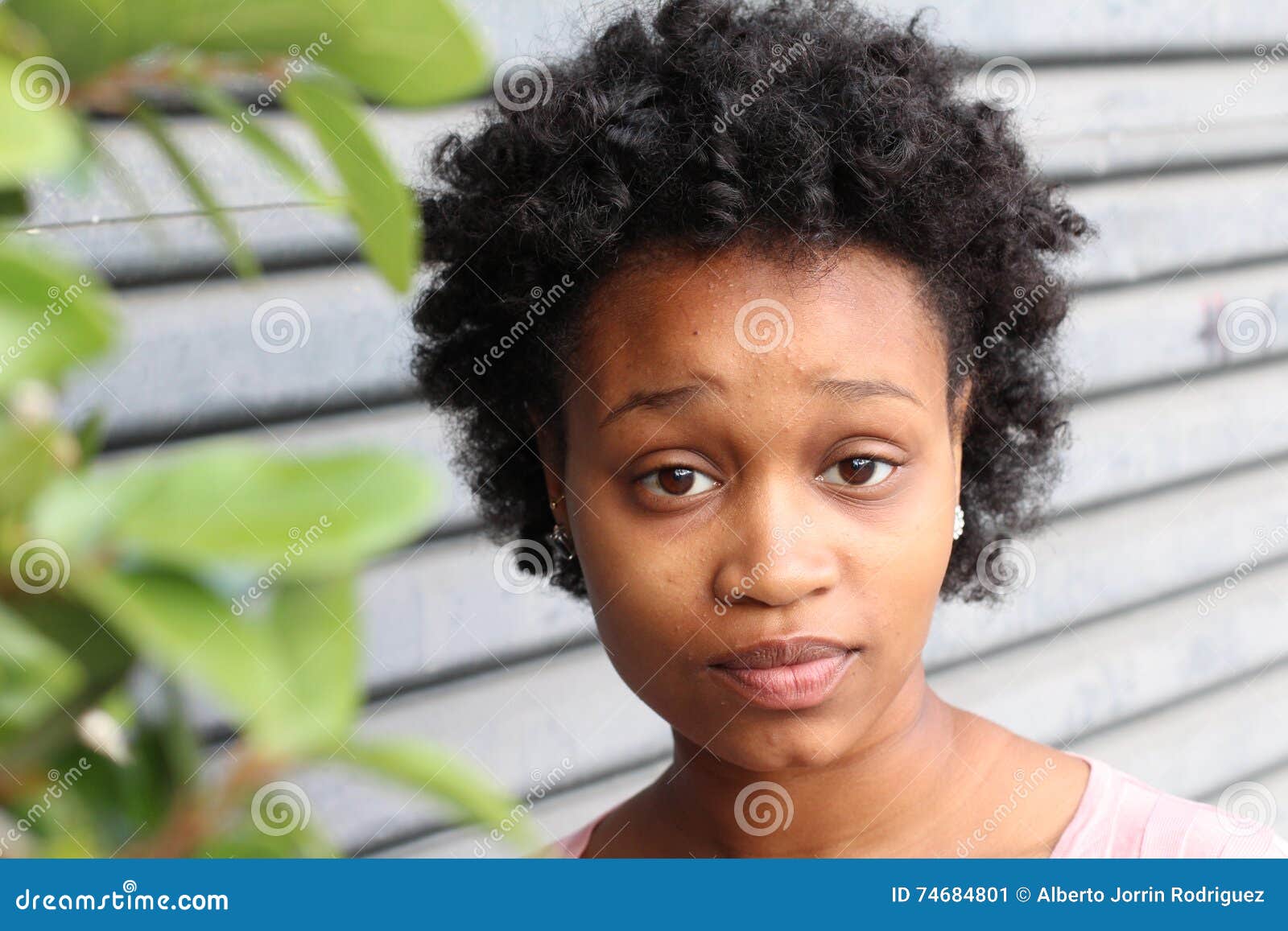 Shy African Woman Peeking Through Covered Face Royalty-Free Stock ...