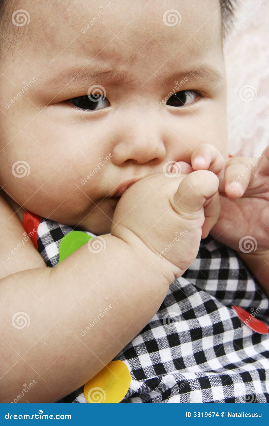 A shy baby girl stock photo. Image of baby, fingers, hand - 3319674