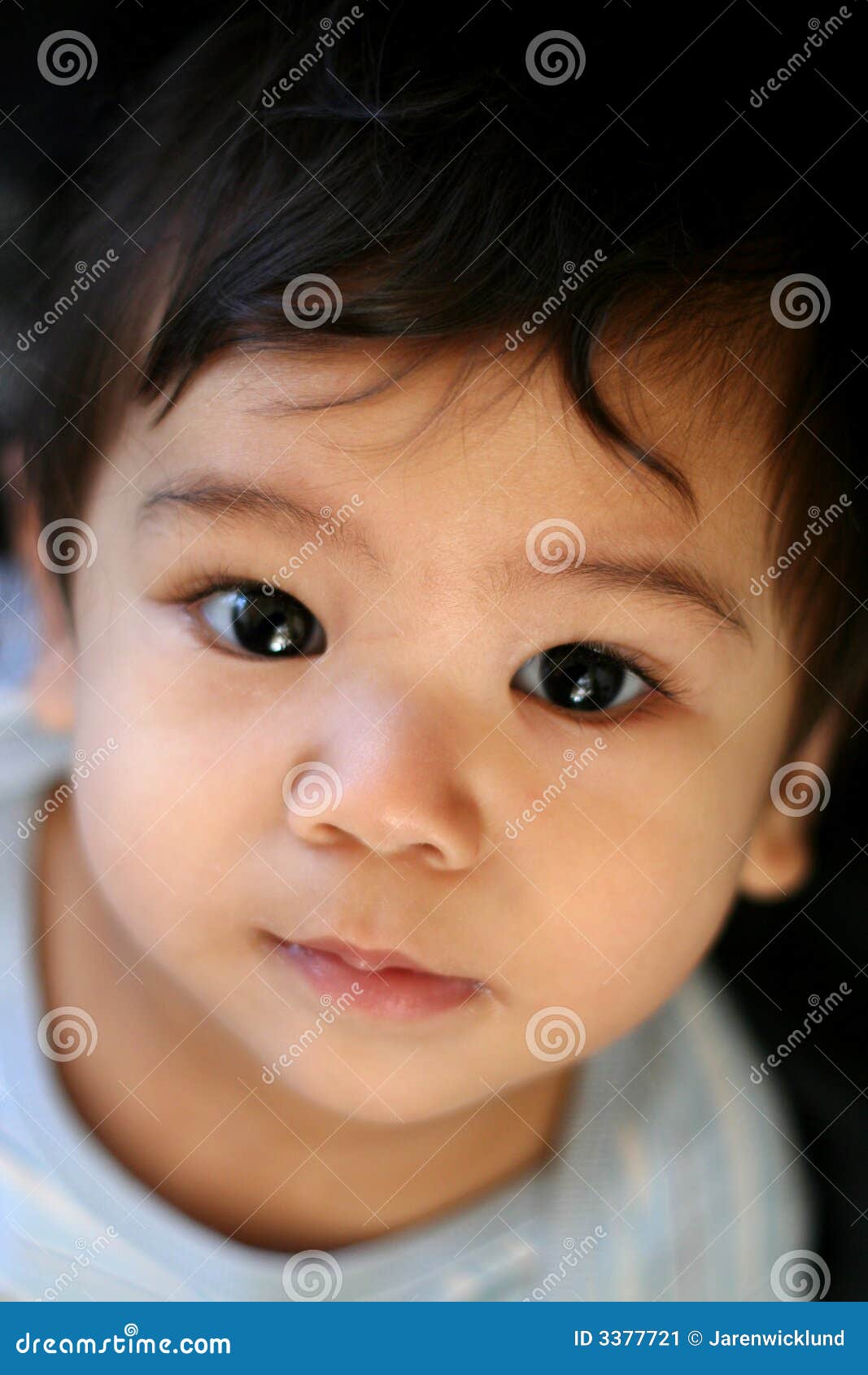 Shy Baby Looking Up Stock Image - Image: 3377721