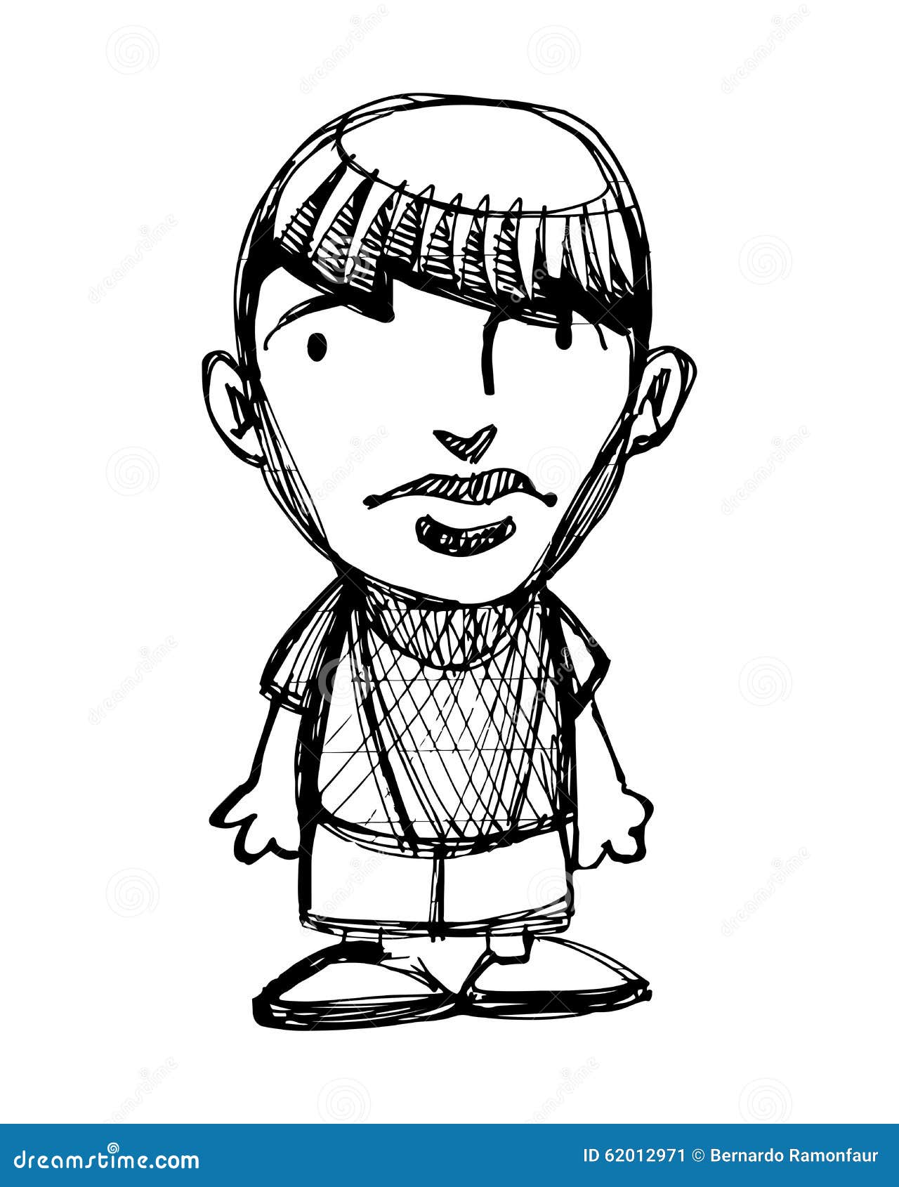 Shy boy stock vector. Illustration of drawn, hand, cartoon - 62012971