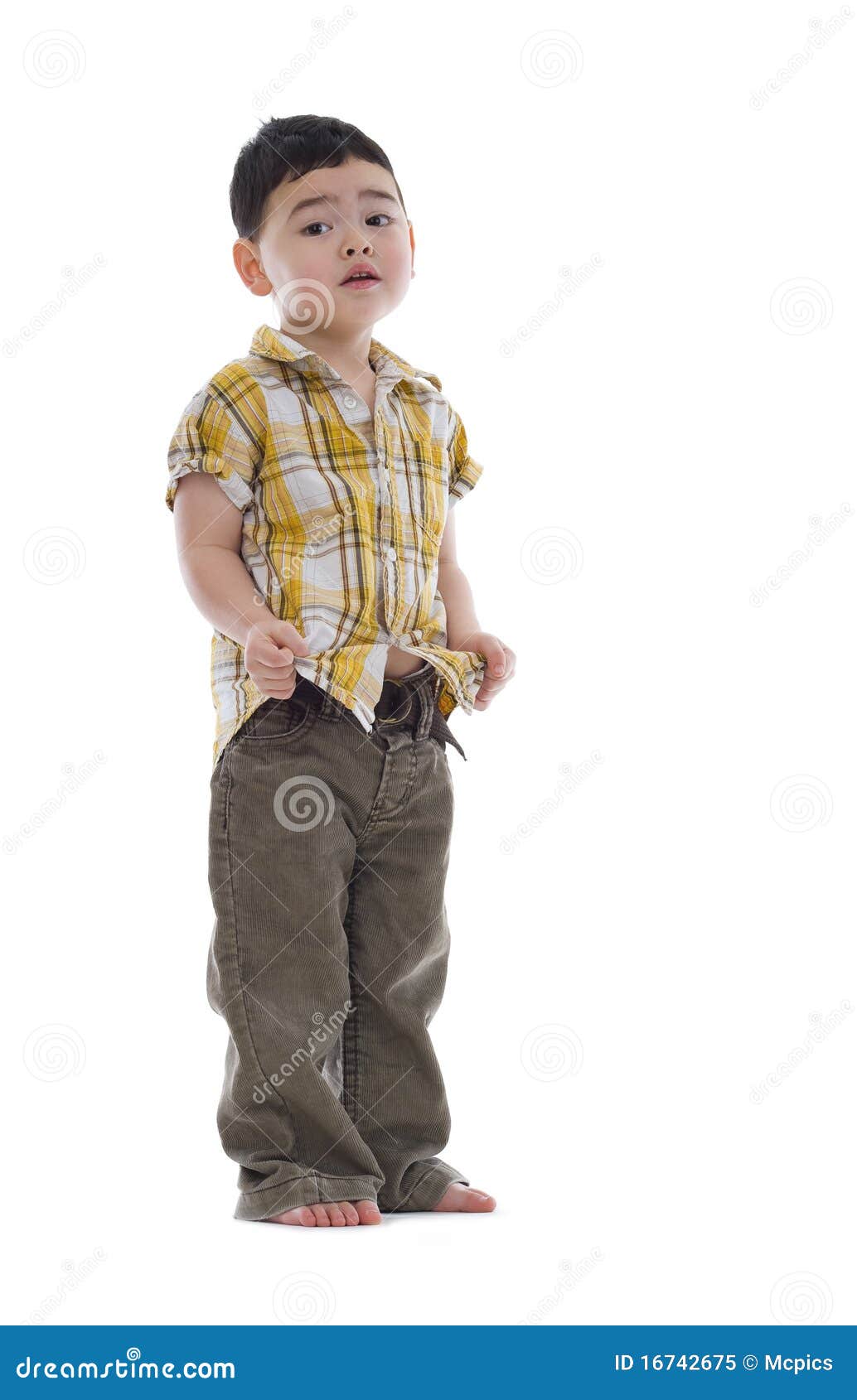 Shy Boy on White Background Stock Image - Image of male, white: 16742675