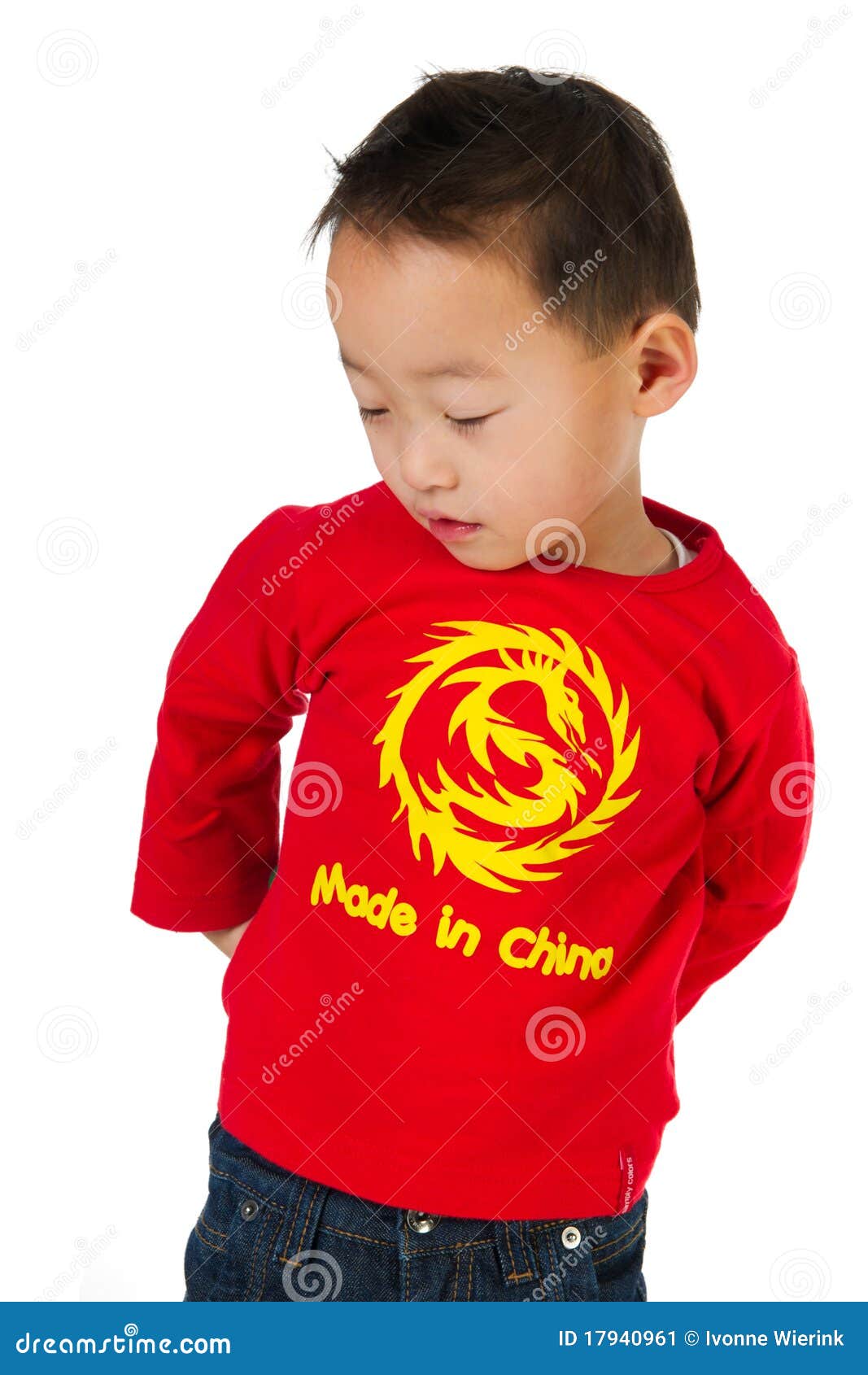 Shy Chinese boy stock image. Image of little, text, toddler - 17940961