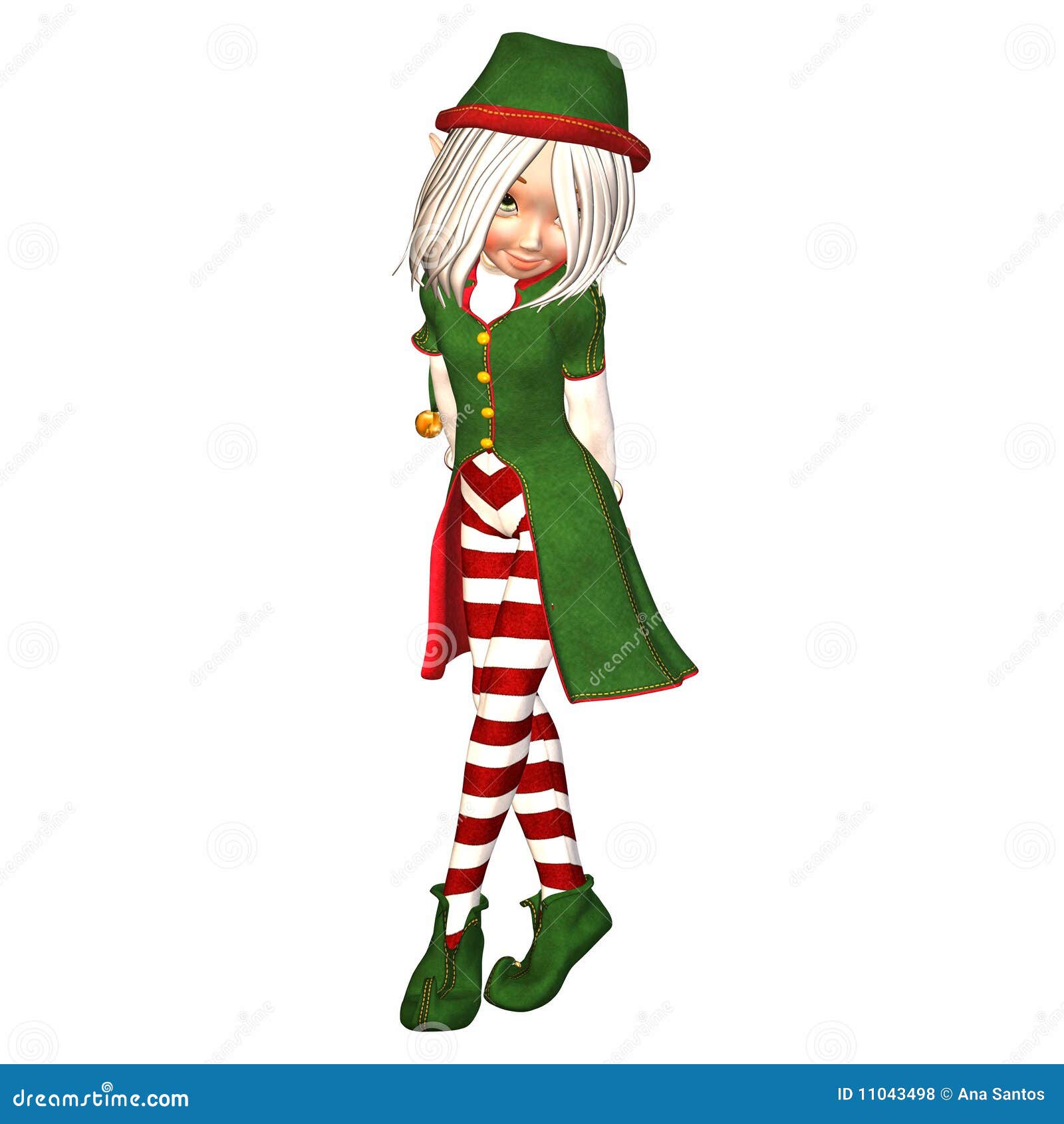 Shy Christmas Elf stock illustration. Illustration of christmas - 11043498