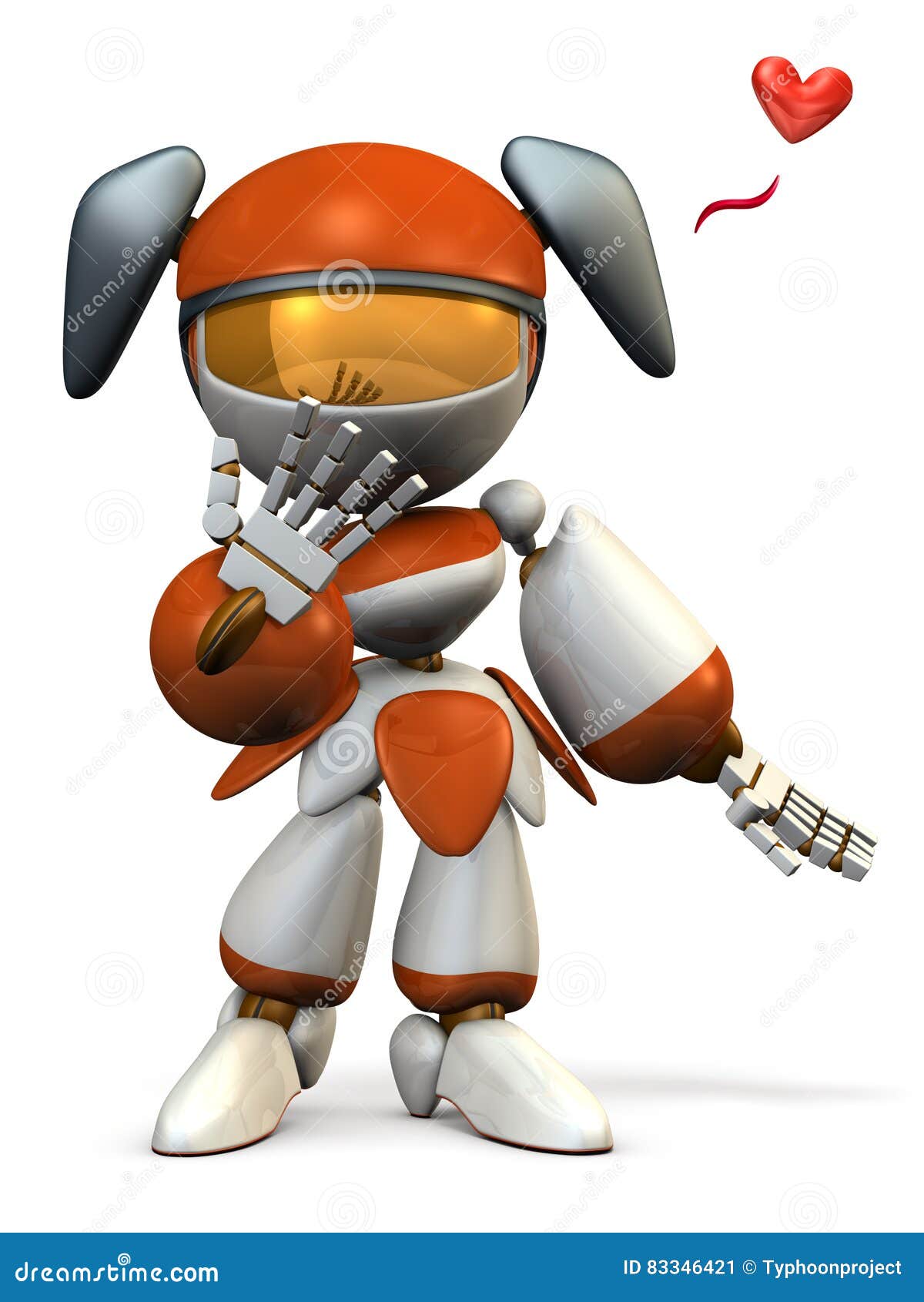 Shy and cute robot. stock illustration. Illustration of humanoid - 83346421