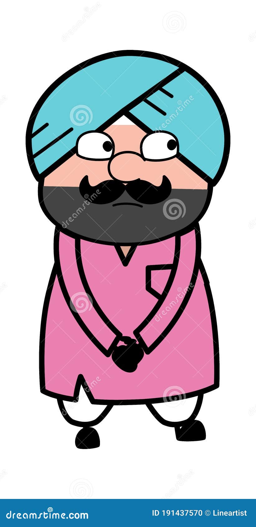Shy Cute Sardar Cartoon stock illustration. Illustration of punjab ...