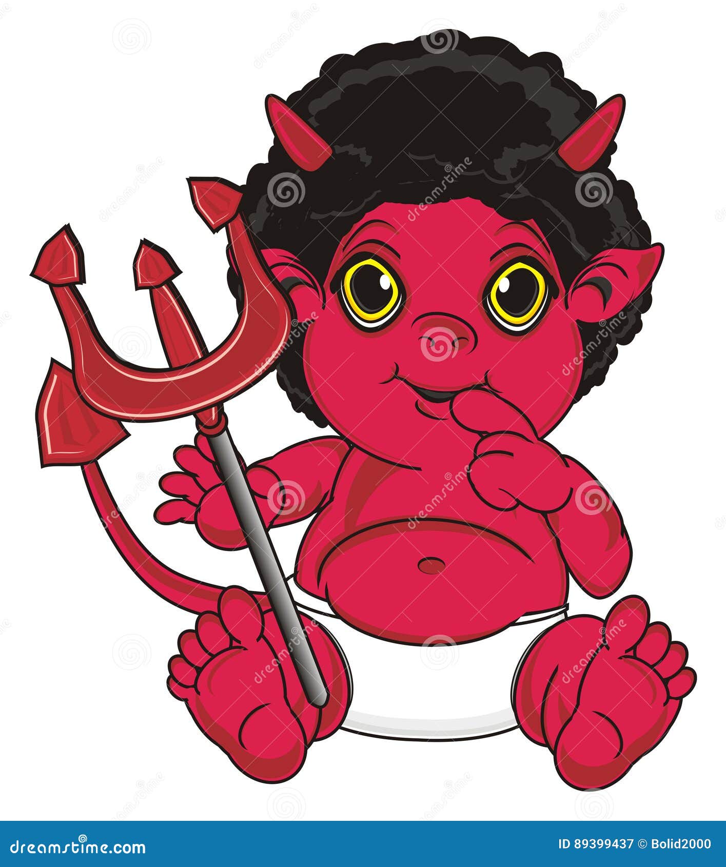 Shy demon sit stock illustration. Illustration of character - 89399437