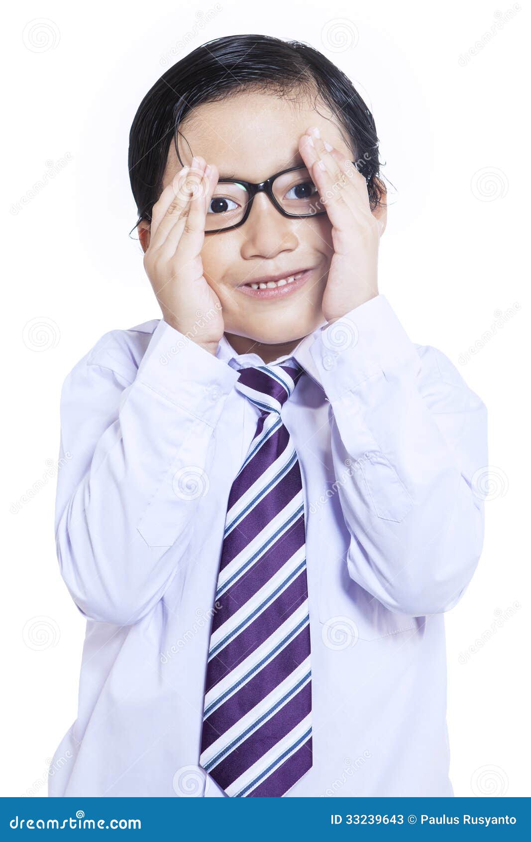 Shy Expression of Business Kid - Isolated Stock Image - Image of human ...