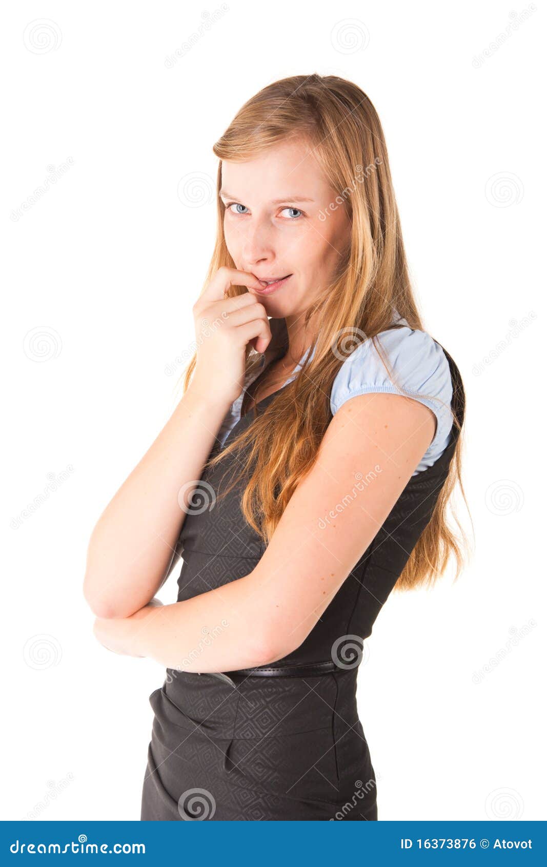 Shy girl stock photo. Image of eyes, background, mouth - 16373876