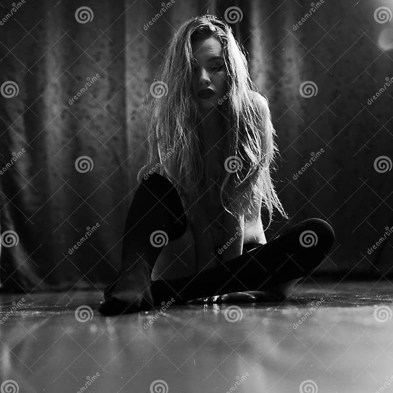 Shy Girl In Wool Cardigan Stock Image Image Of Shirt 36969675