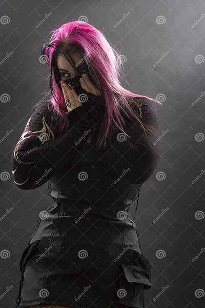 Shy Goth Stock Image Image Of Lady Alternative Sensuality 13682205