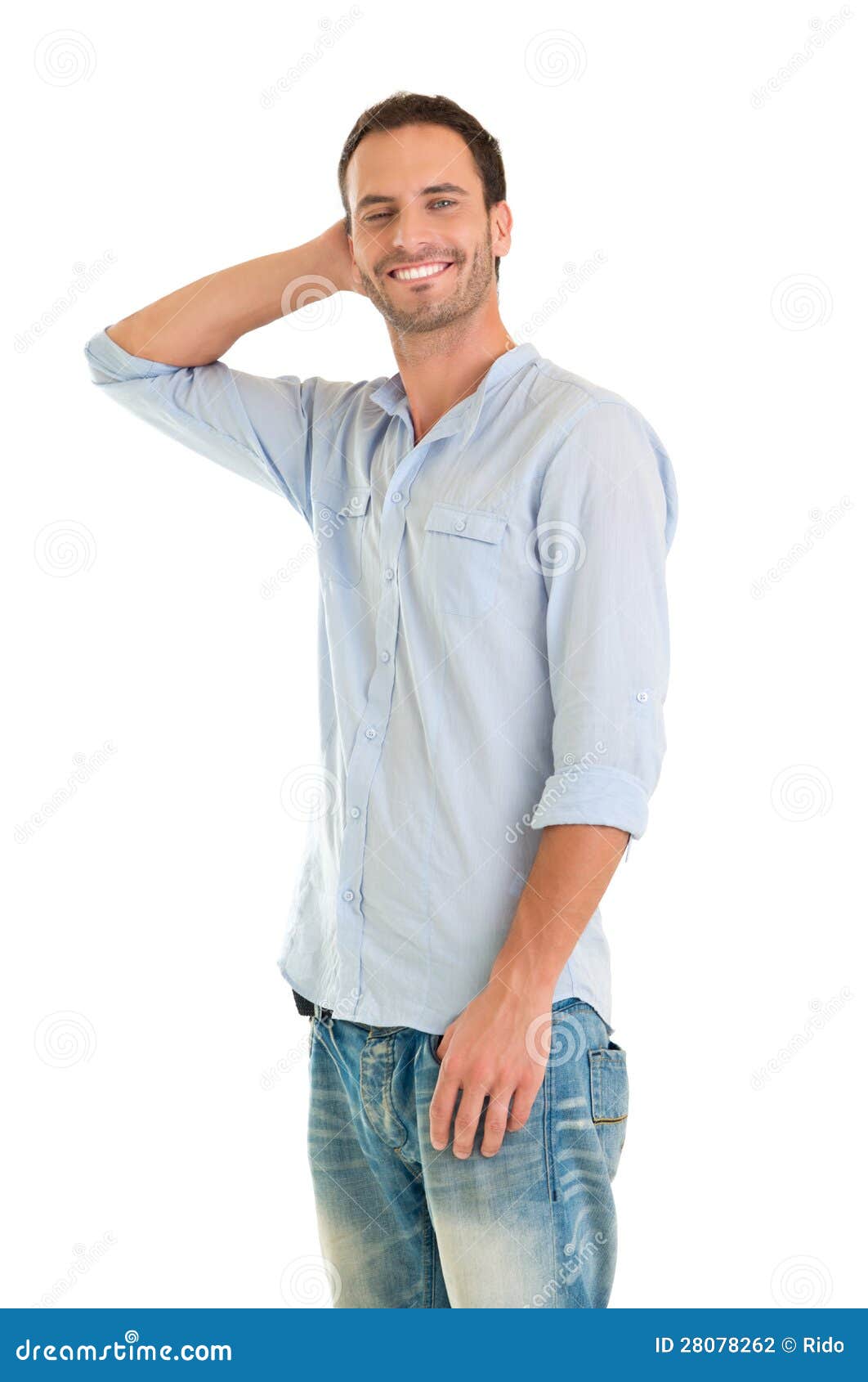 Shy Happy Man stock photo. Image of casual, lifestyle - 28078262