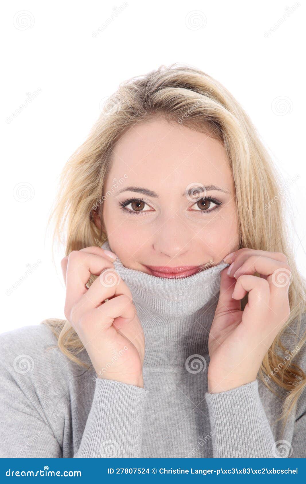 Shy lady tries hide face stock photo. Image of attractive - 27807524