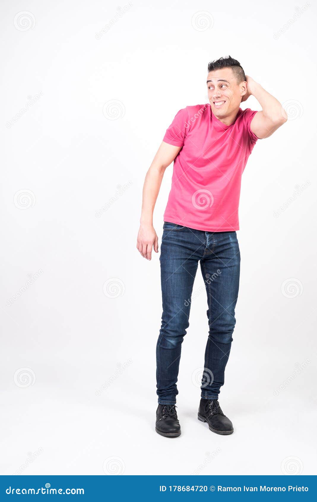 Shy man stock photo. Image of single, diffident, body - 178684720